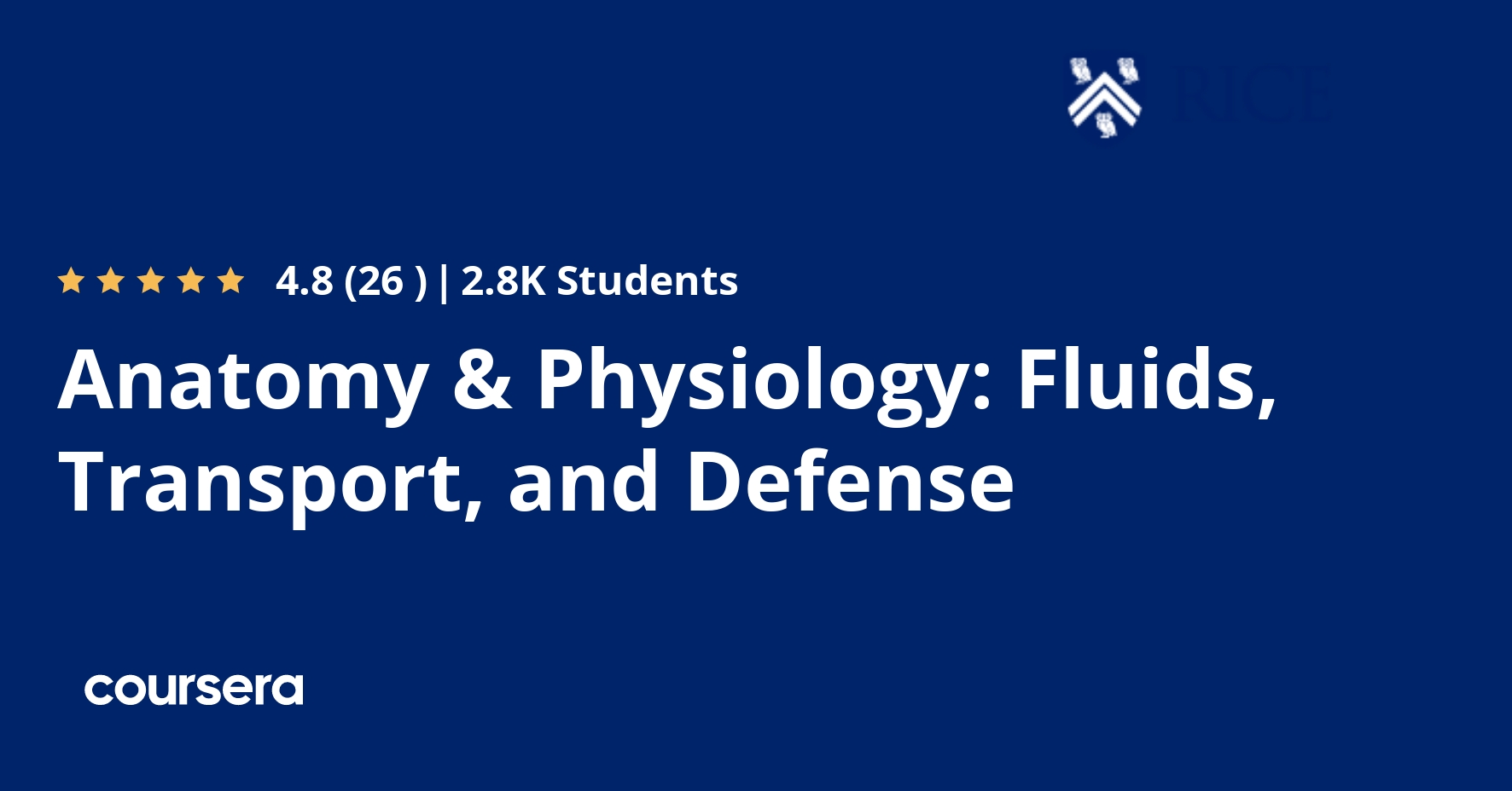 Anatomy & Physiology: Fluids, Transport, and Defense | Coursera