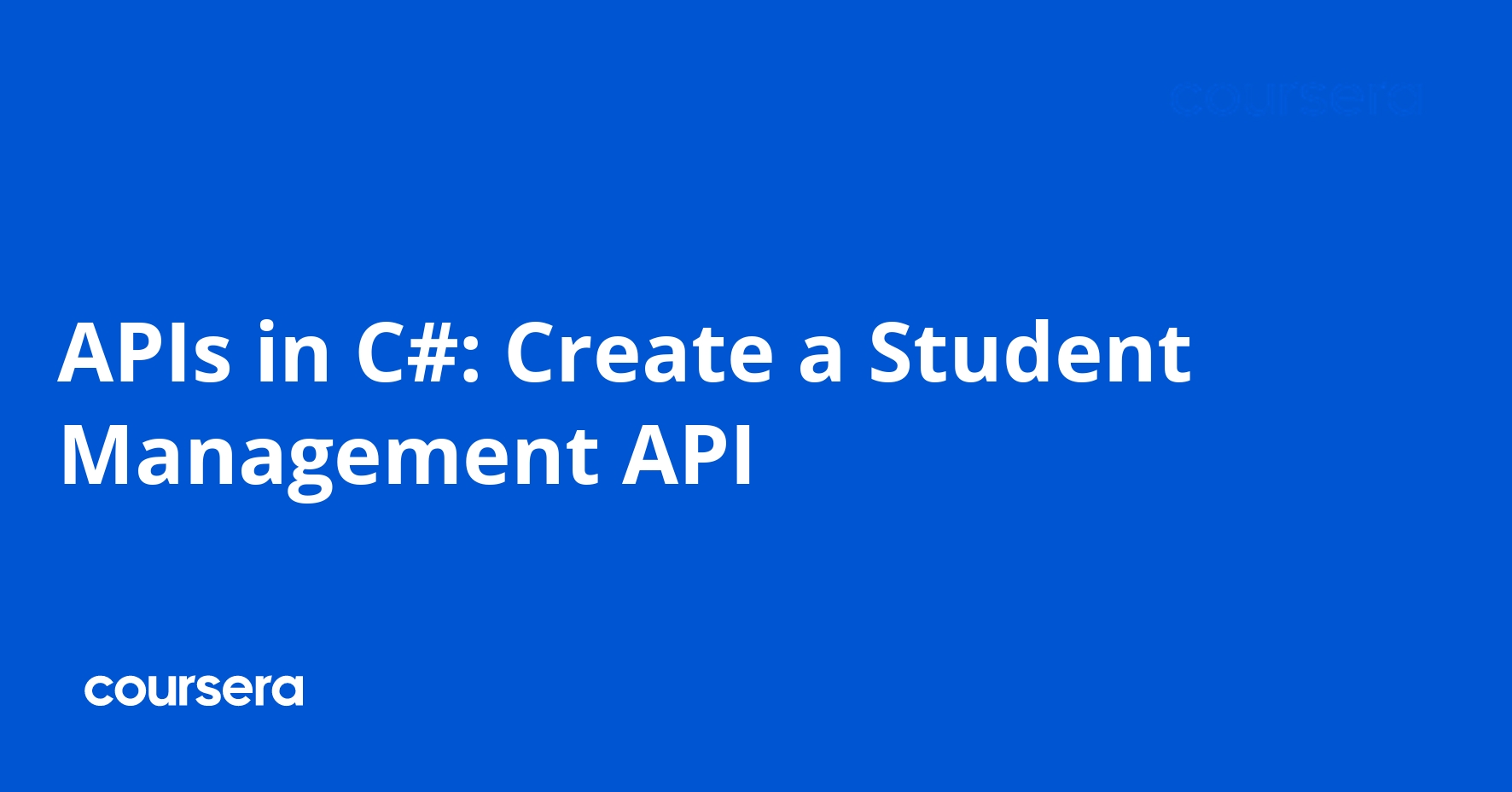 APIs in C#: Create a Student Management API