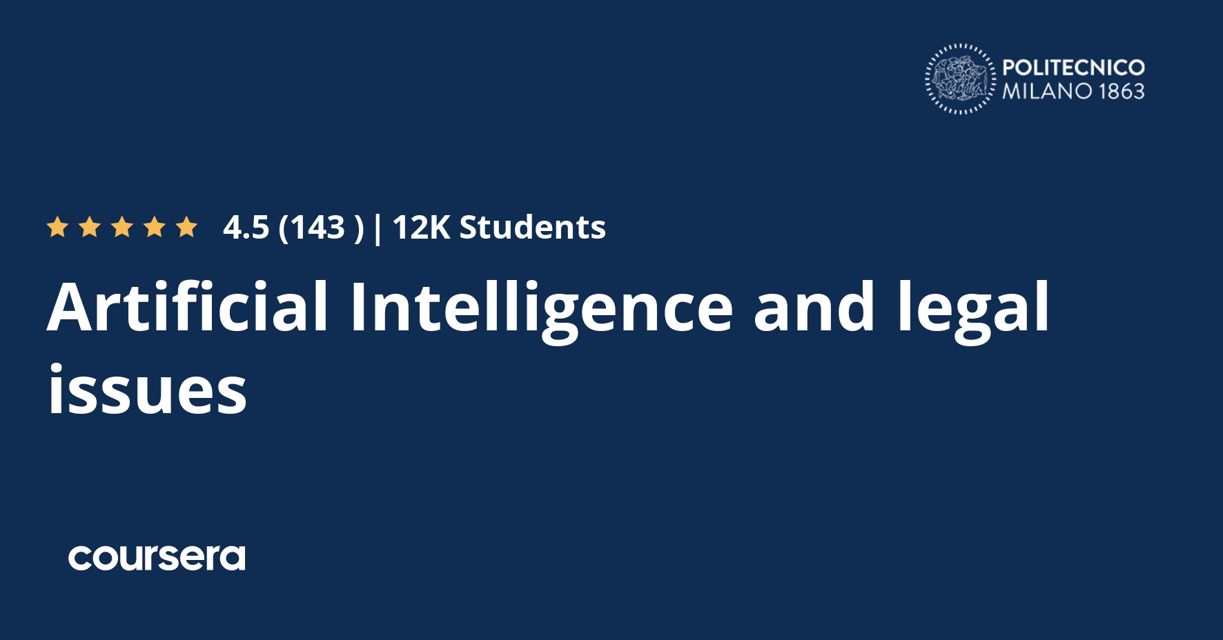 Artificial Intelligence and legal issues | Coursera