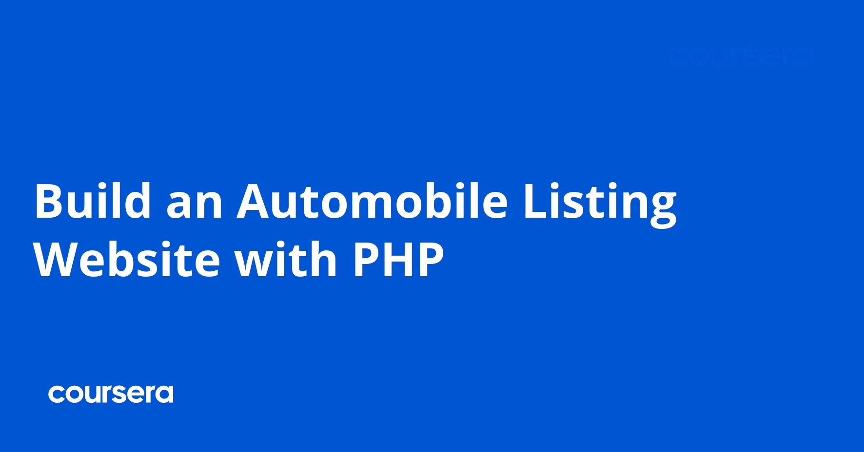 Build an Automobile Listing Website with PHP
