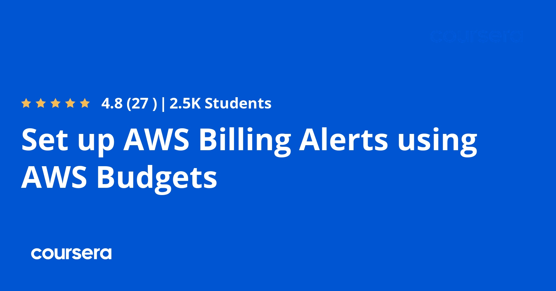 Set up AWS Billing Alerts using AWS Budgets