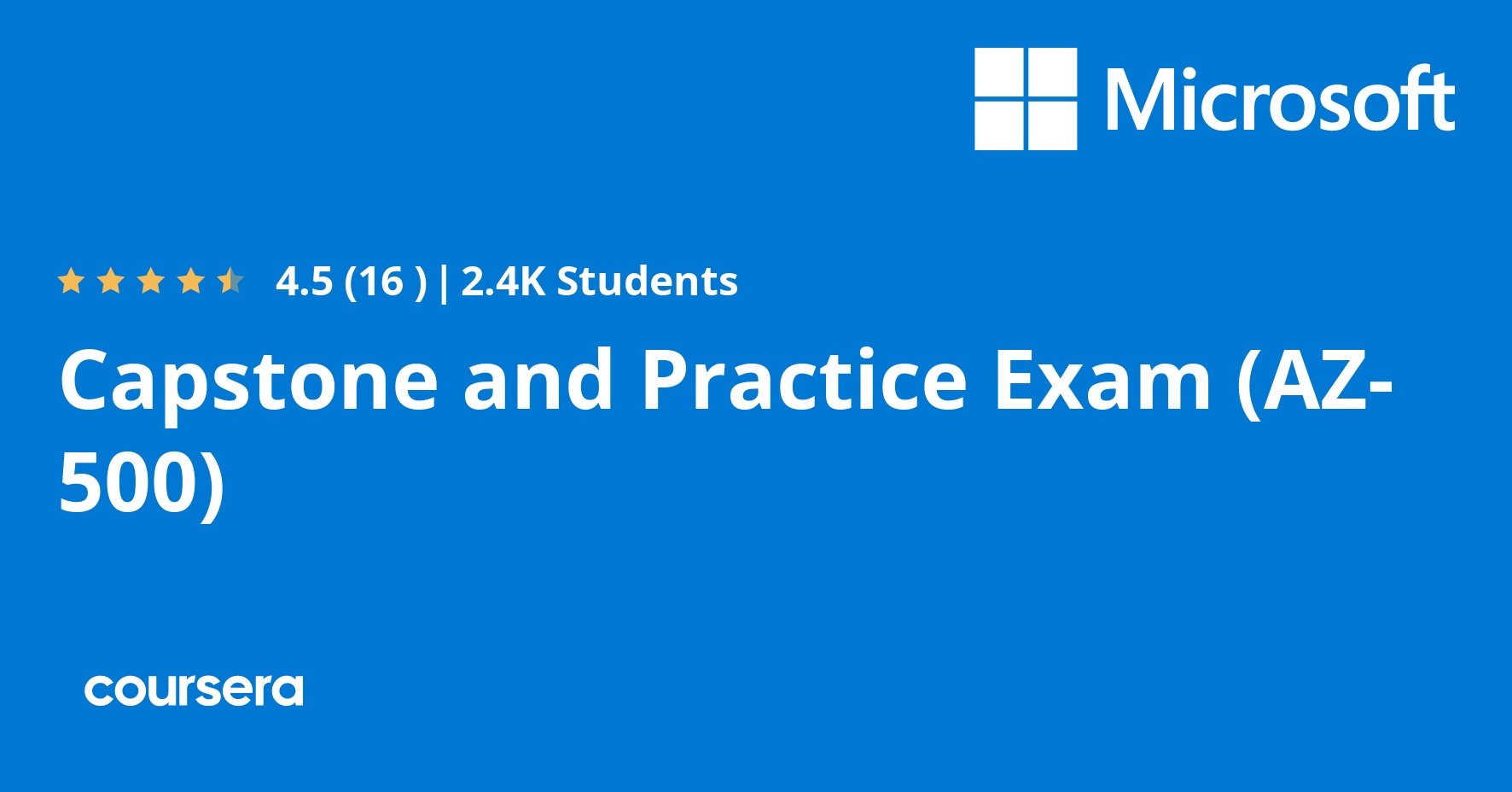 Capstone and Practice Exam (AZ-500) | Coursera