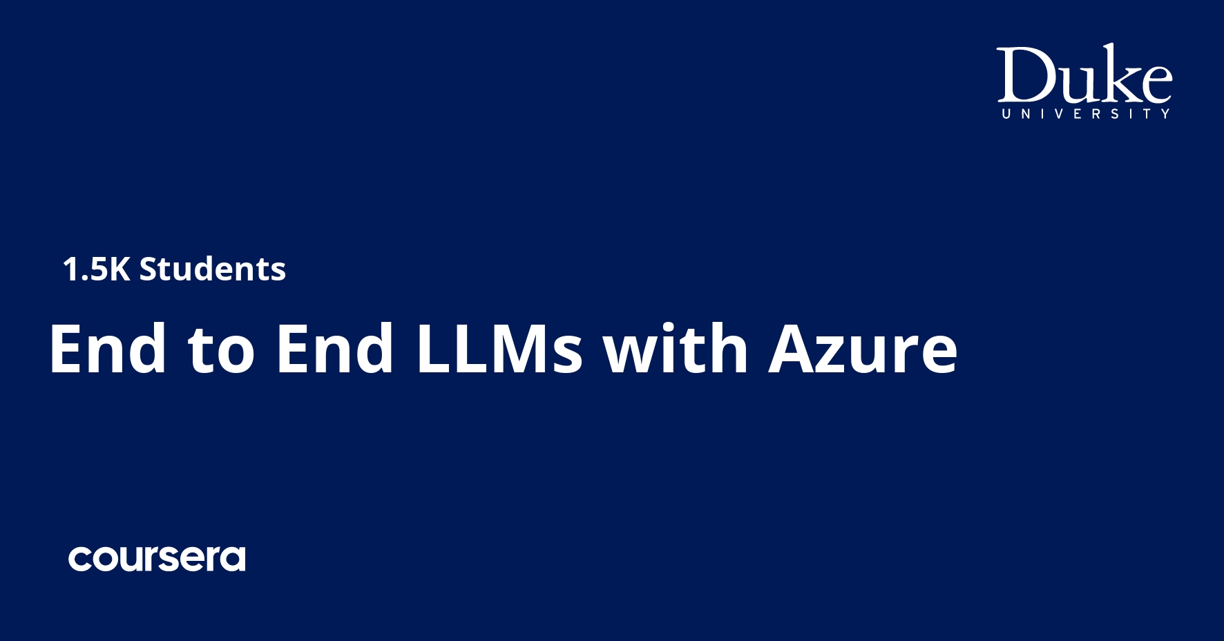 End to End LLMs with Azure | Coursera