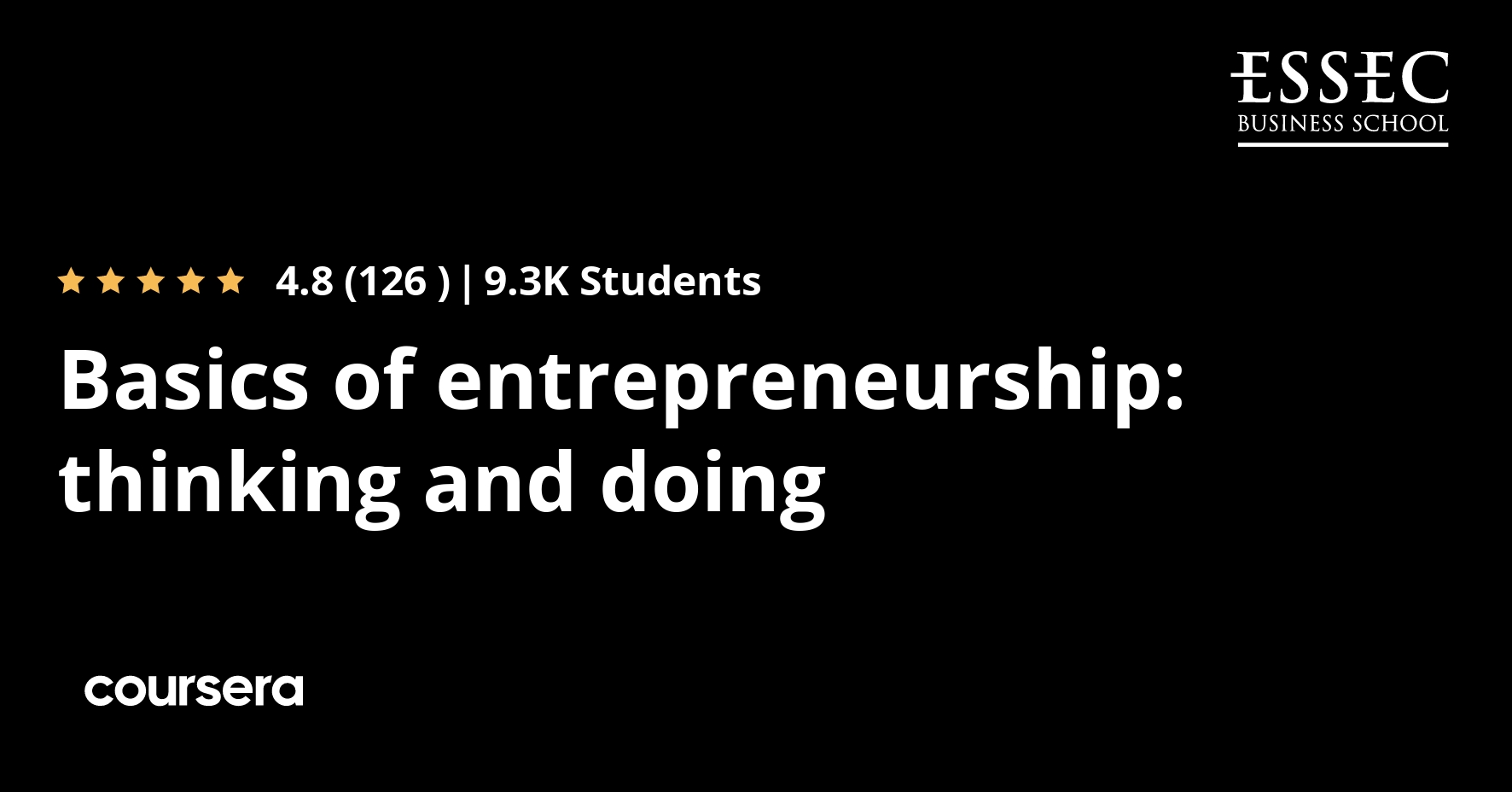 Basics of entrepreneurship: thinking and doing | Coursera