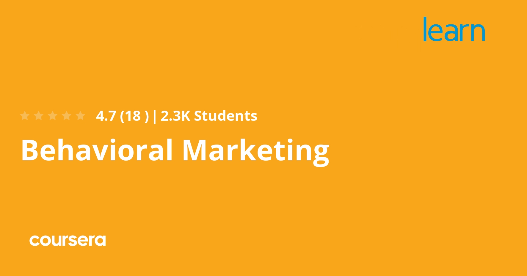 Behavioral Marketing | Coursera