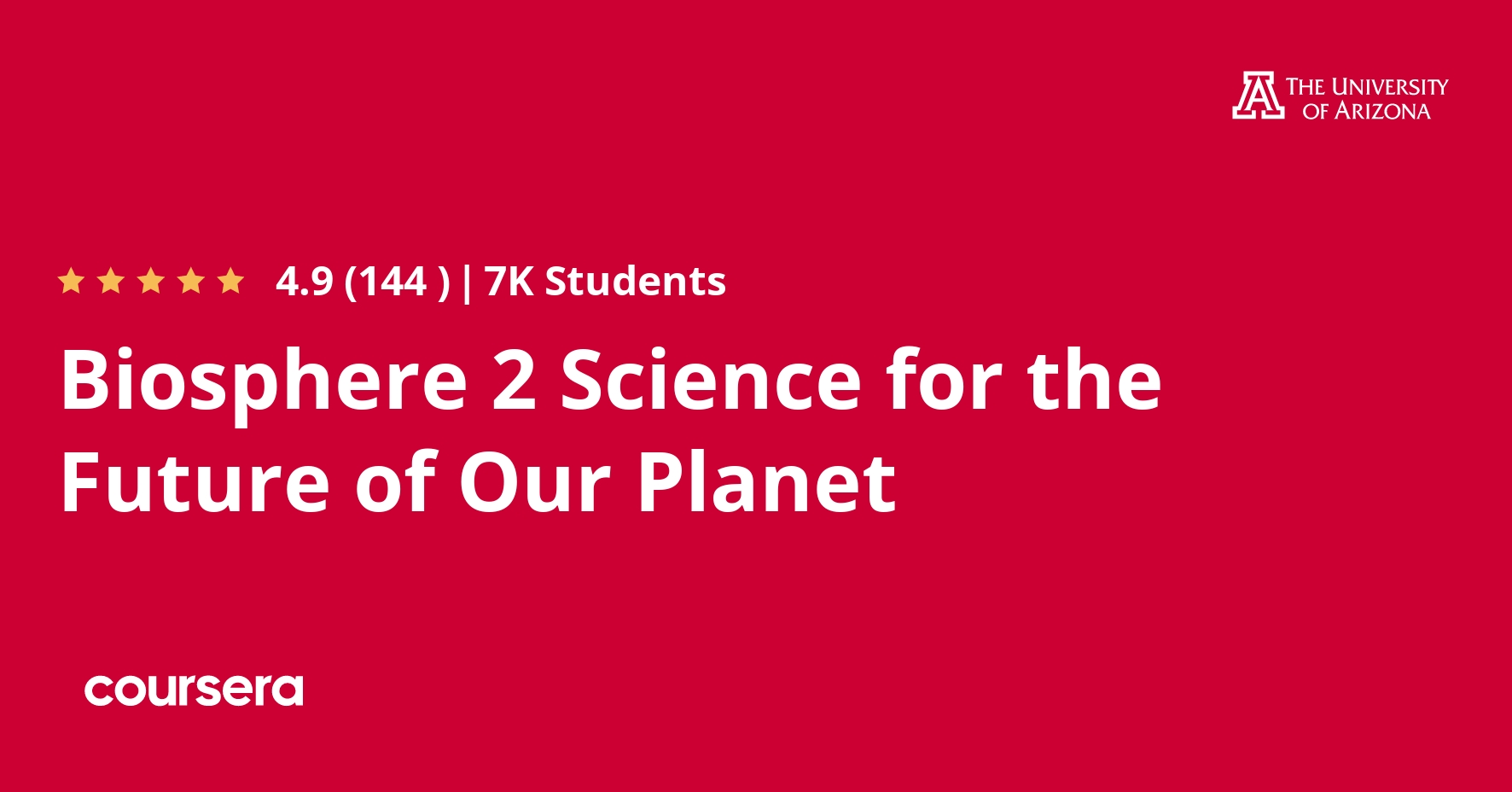 Biosphere 2 Science for the Future of Our Planet | Coursera