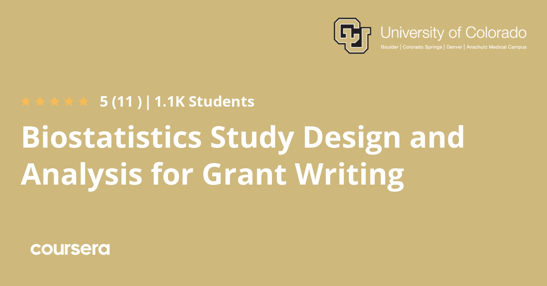 Biostatistics Study Design and Analysis for Grant Writing | Coursera