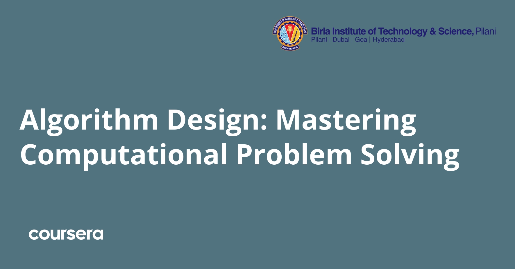 Algorithm Design: Mastering Computational Problem Solving | Coursera