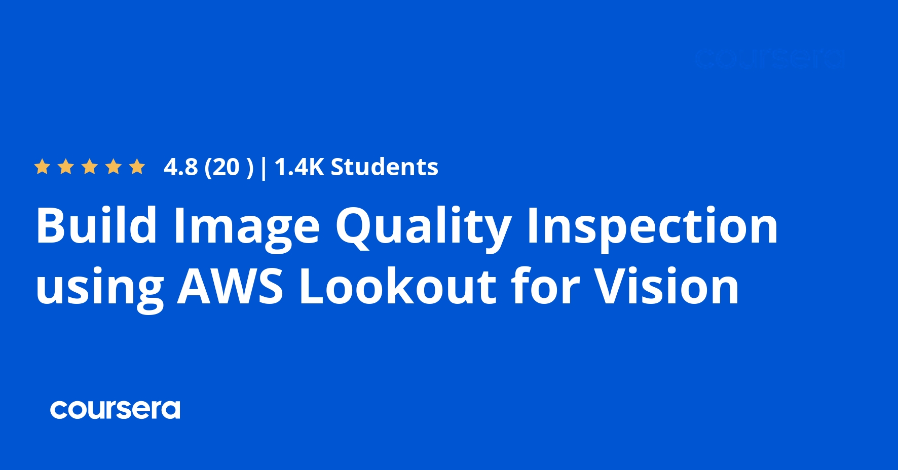 Build Image Quality Inspection using AWS Lookout for Vision