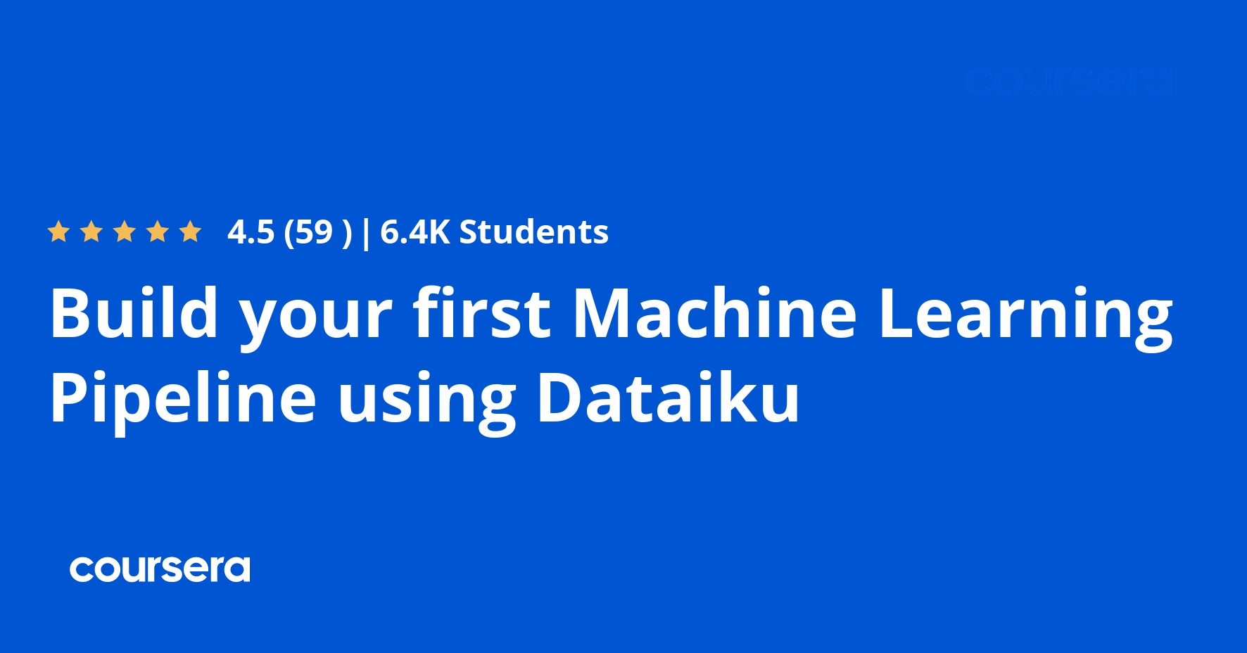 Build your first Machine Learning Pipeline using Dataiku
