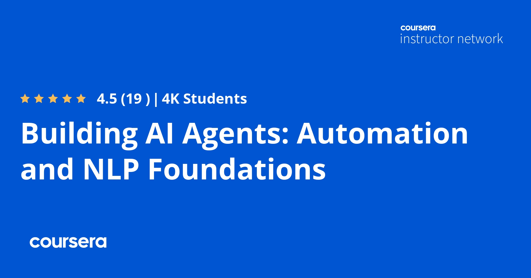 Building AI Agents: Automation and NLP Foundations | Coursera