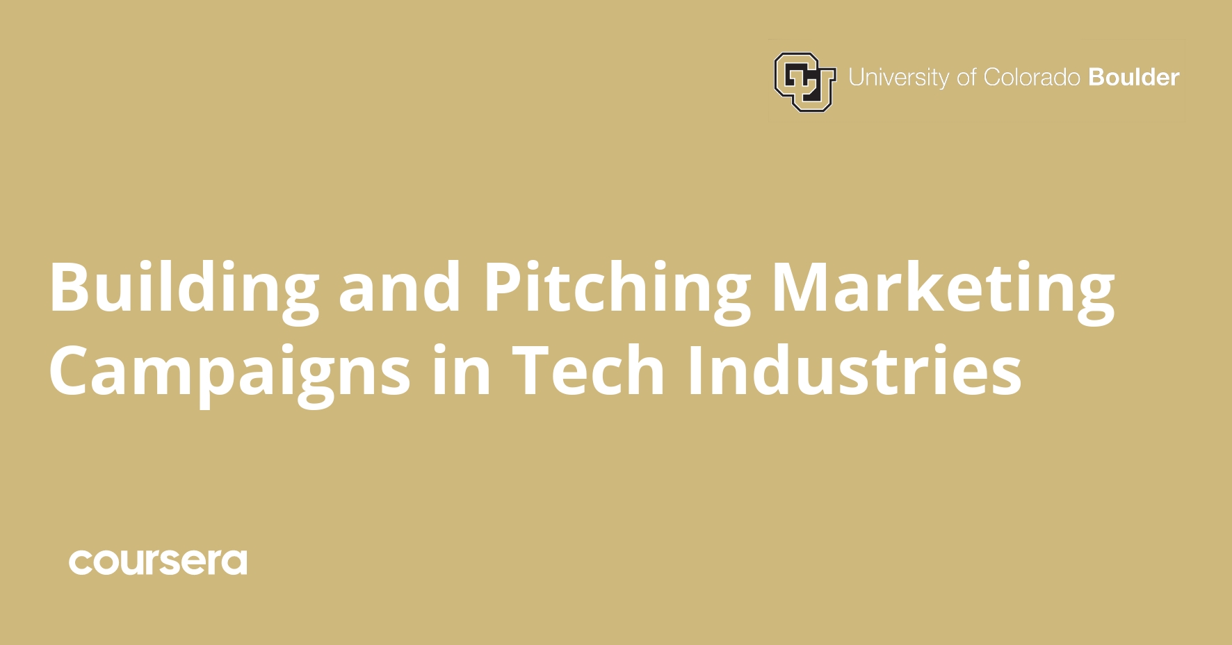 Building and Pitching Marketing Campaigns in Tech Industries | Coursera