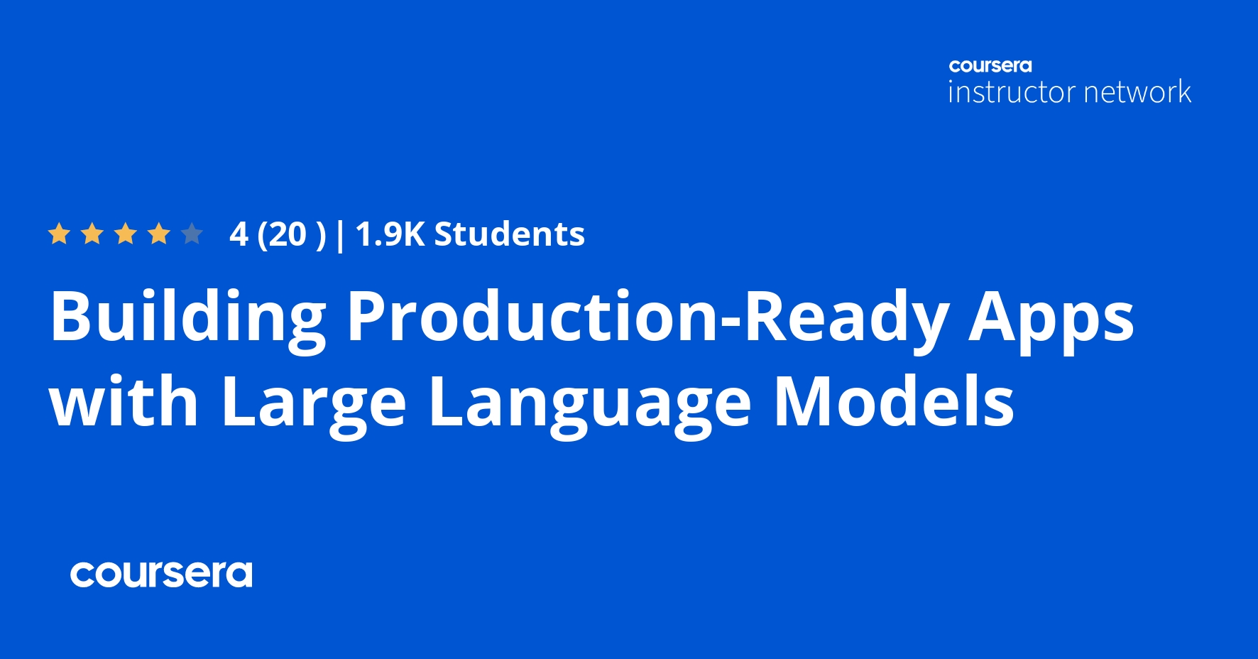 Building Production-Ready Apps with Large Language Models | Coursera Building Production-Ready Apps with Large Language Models | Coursera