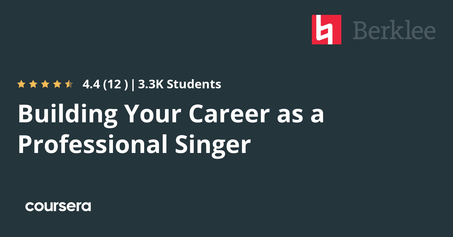 Building Your Career as a Professional Singer | Coursera