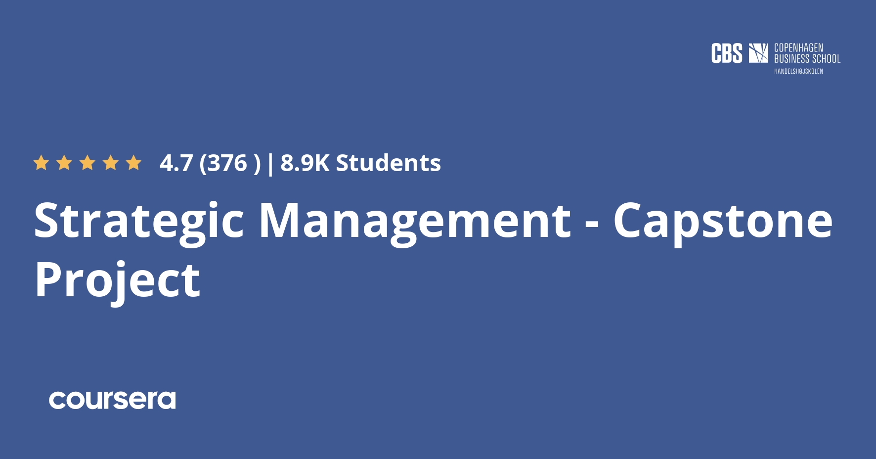 Strategic Management - Capstone Project | Coursera