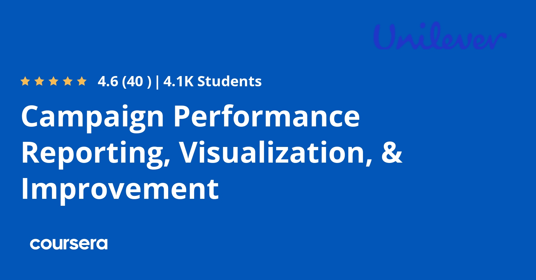 Campaign Performance Reporting, Visualization, & Improvement | Coursera