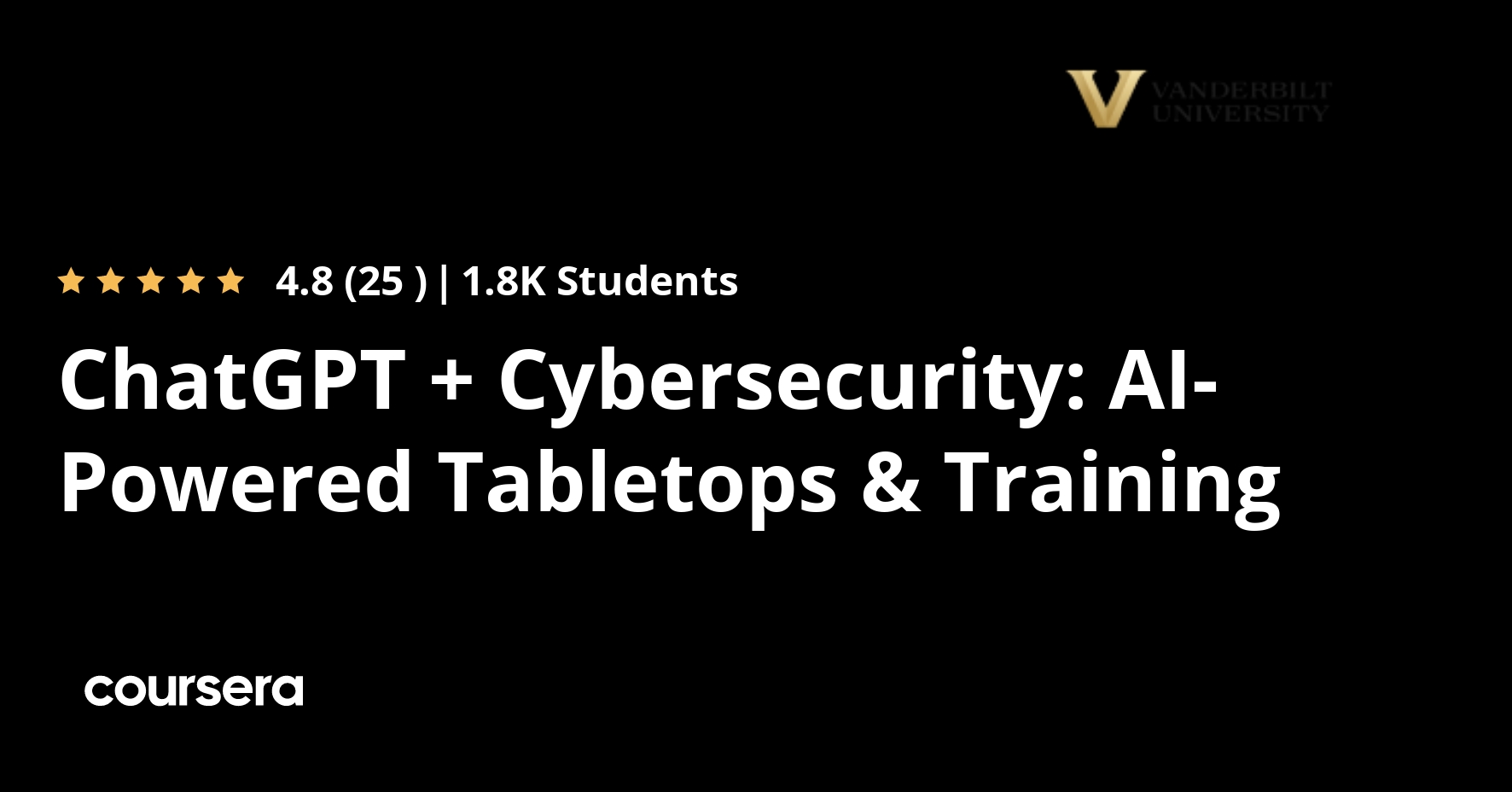 Chatgpt Cybersecurity Ai Powered Tabletops And Training Coursera
