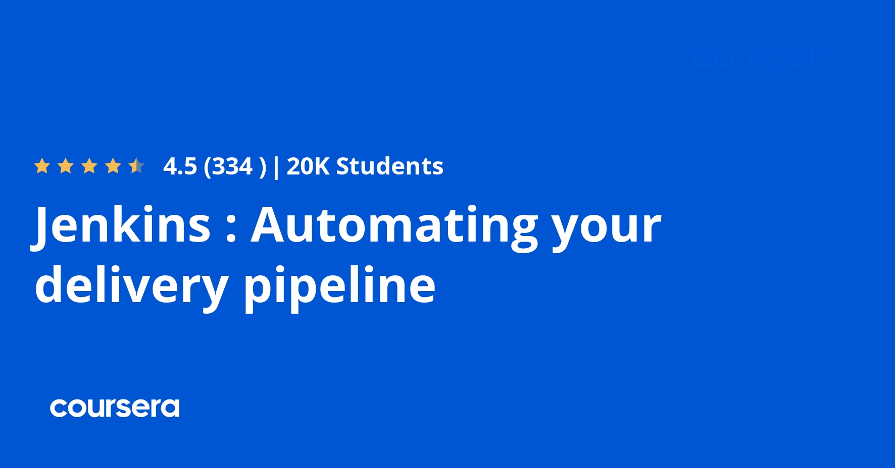 Jenkins : Automating your delivery pipeline (1-Hour Beginner Project) | Coursera