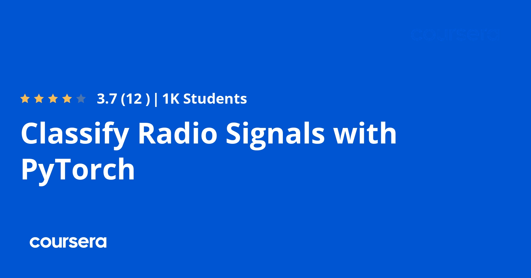 Classify Radio Signals with PyTorch