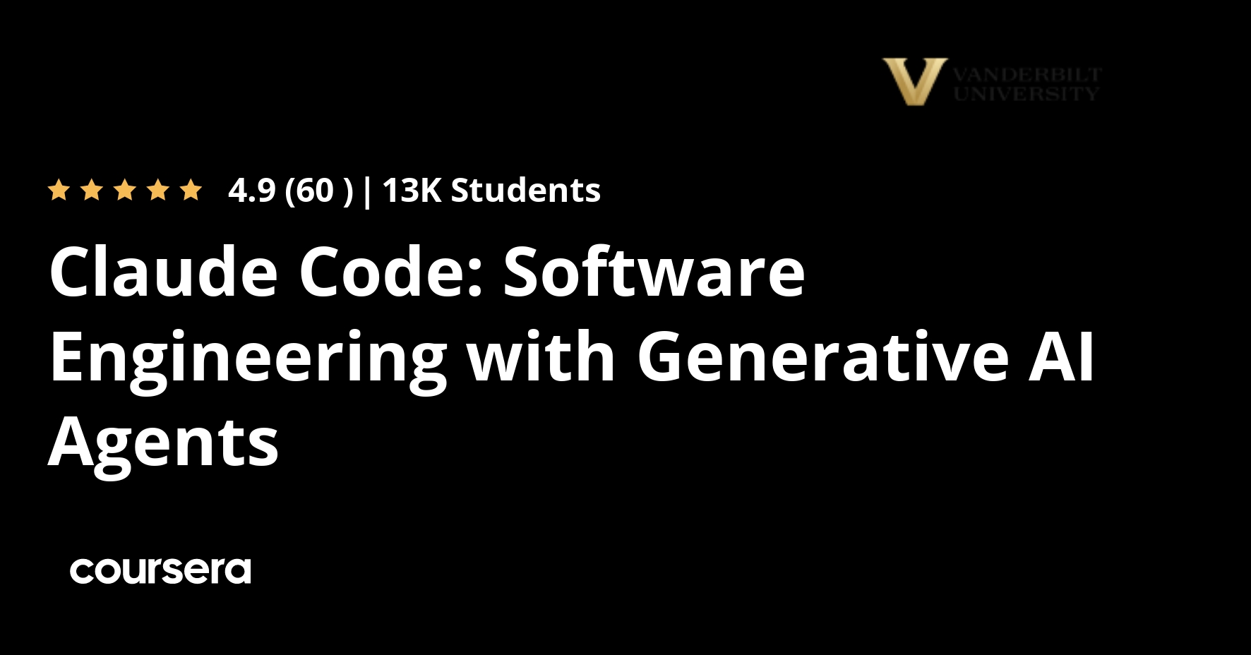 Claude Code: Software Engineering with Generative AI Agents | Coursera