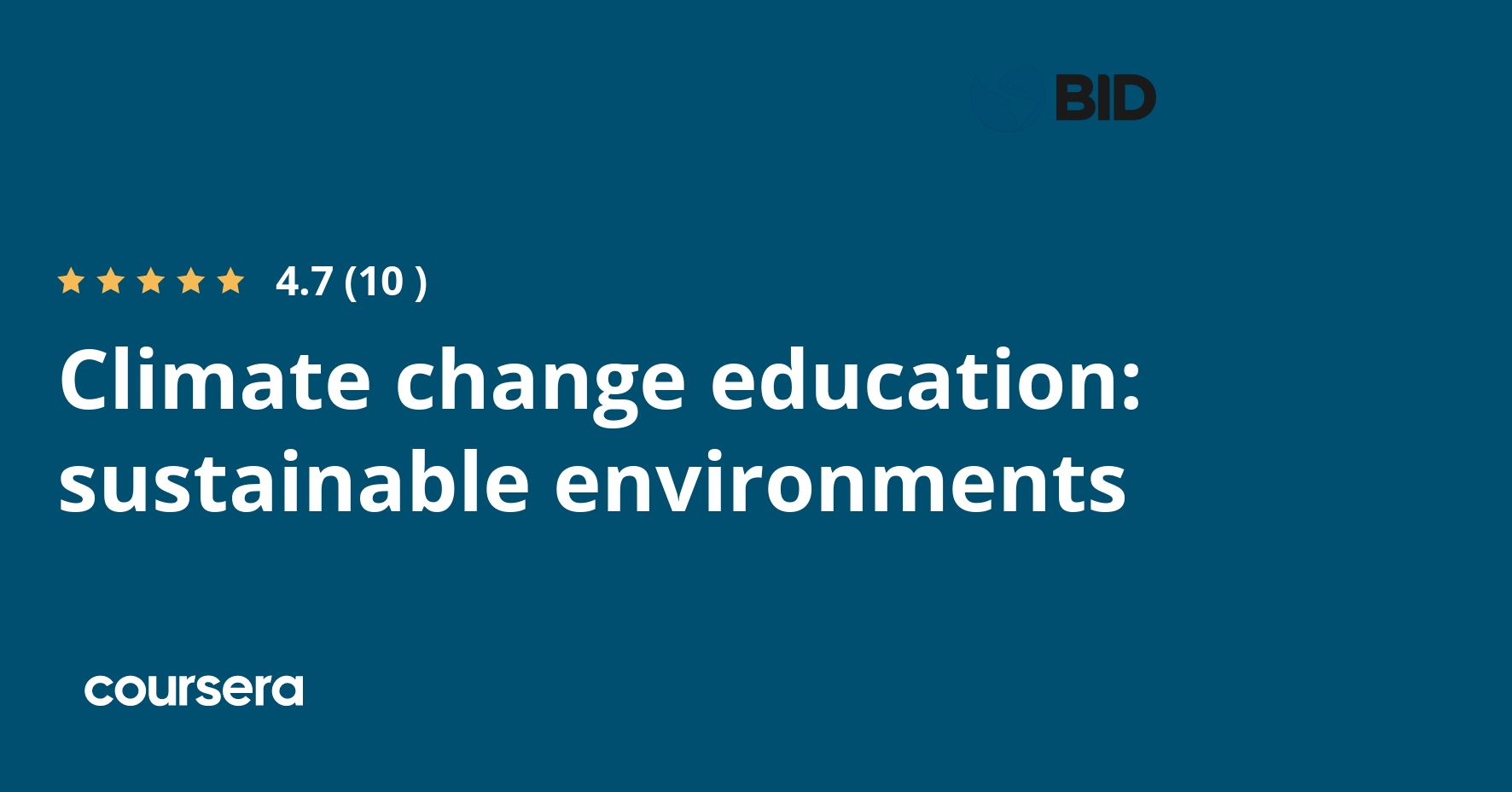 Climate change education: sustainable environments | Coursera