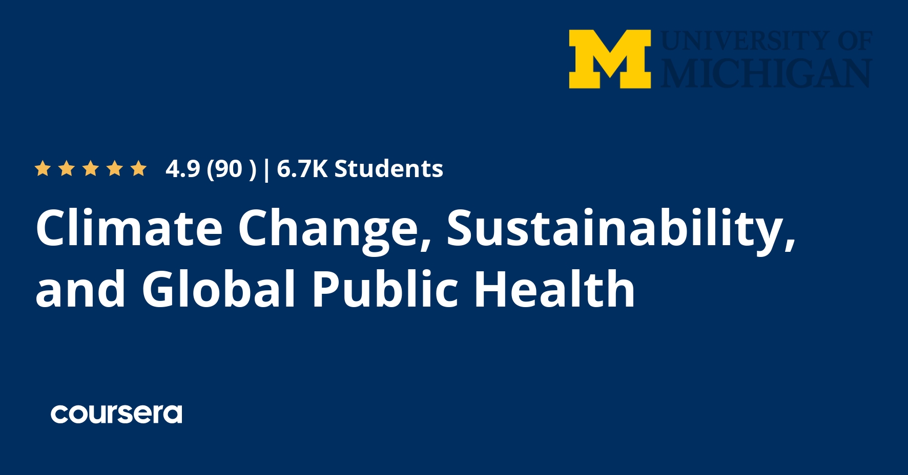 Climate Change, Sustainability, and Global Public Health | Coursera