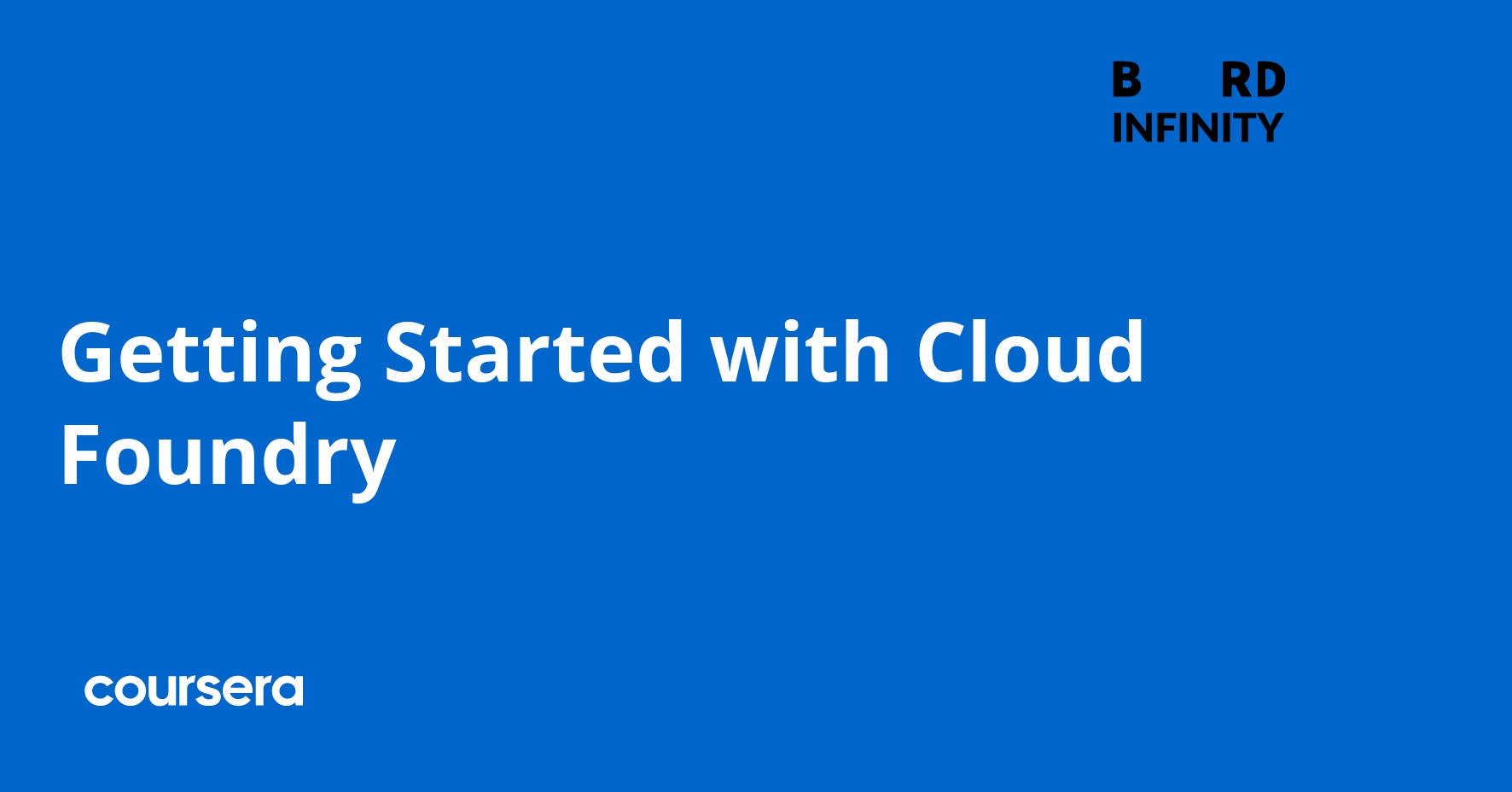 Getting Started with Cloud Foundry | Coursera
