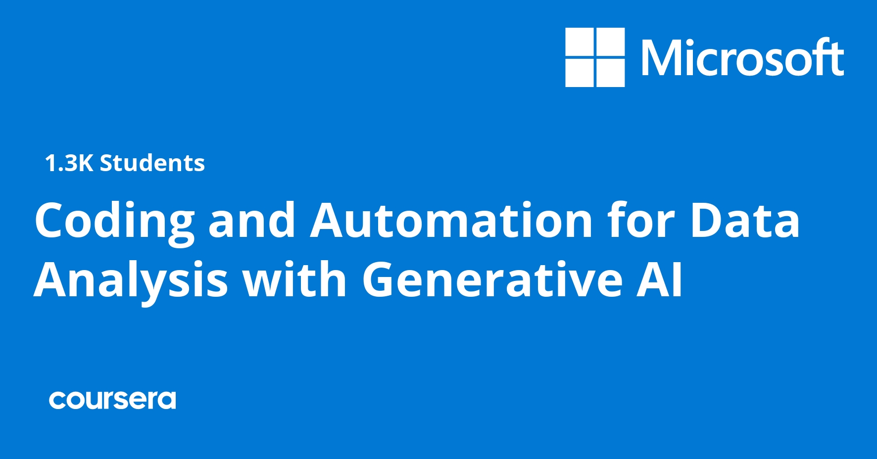 Coding and Automation for Data Analysis with Generative AI | Coursera