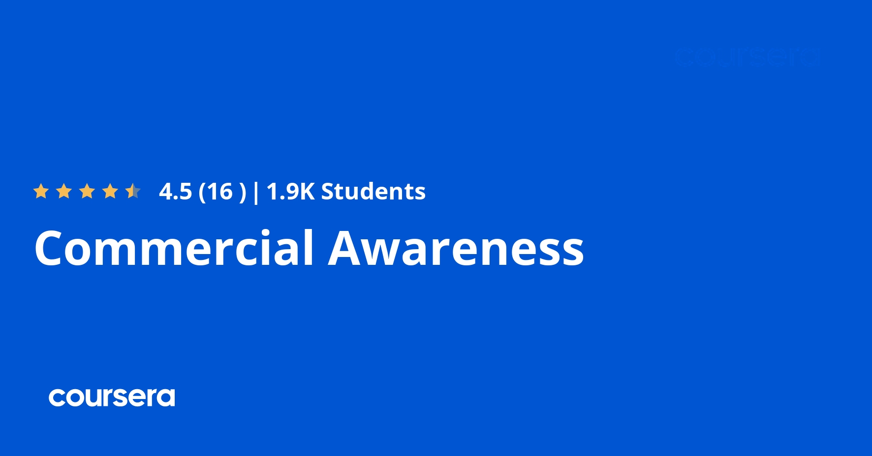 Commercial Awareness | Coursera