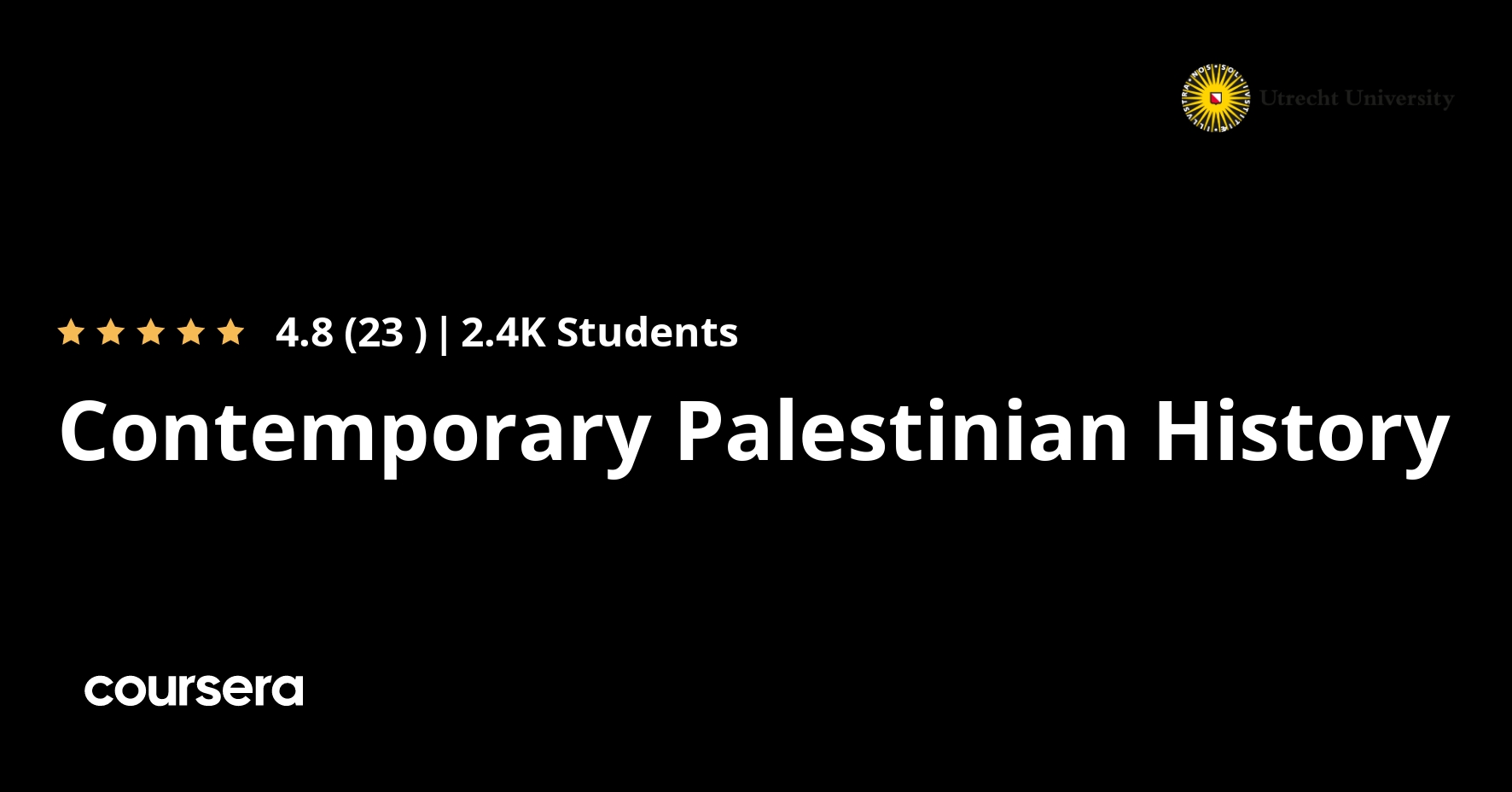 Contemporary Palestinian History | Coursera