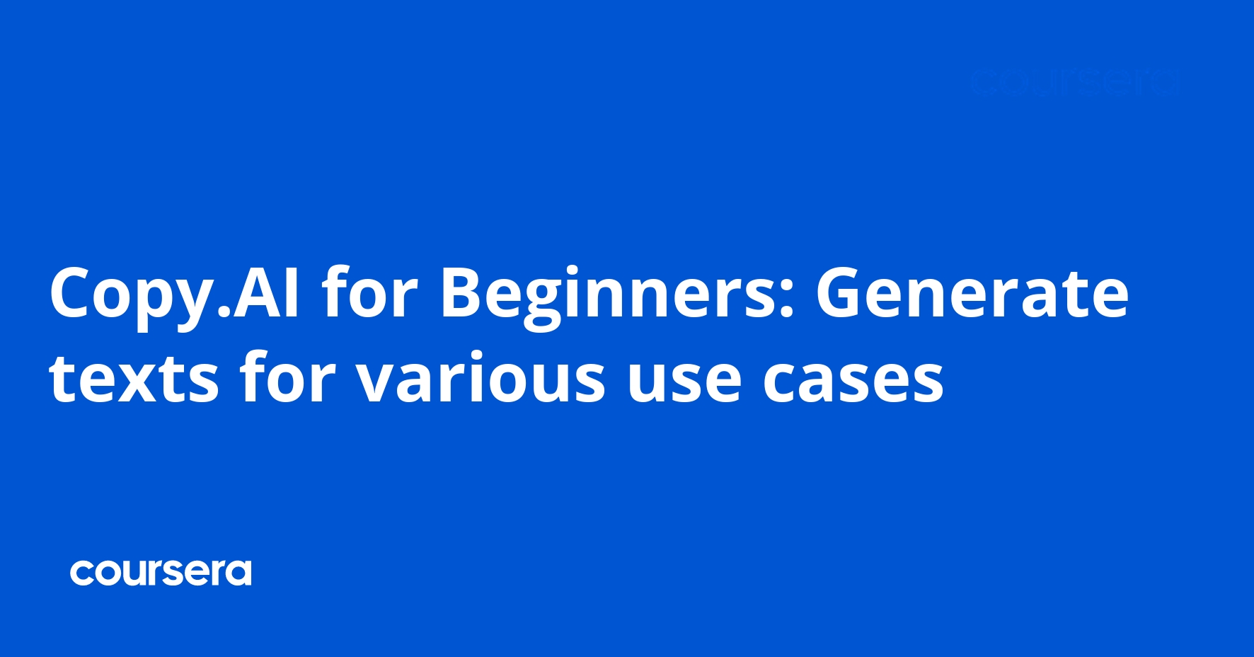 Copy.AI for Beginners: Generate texts for various use cases