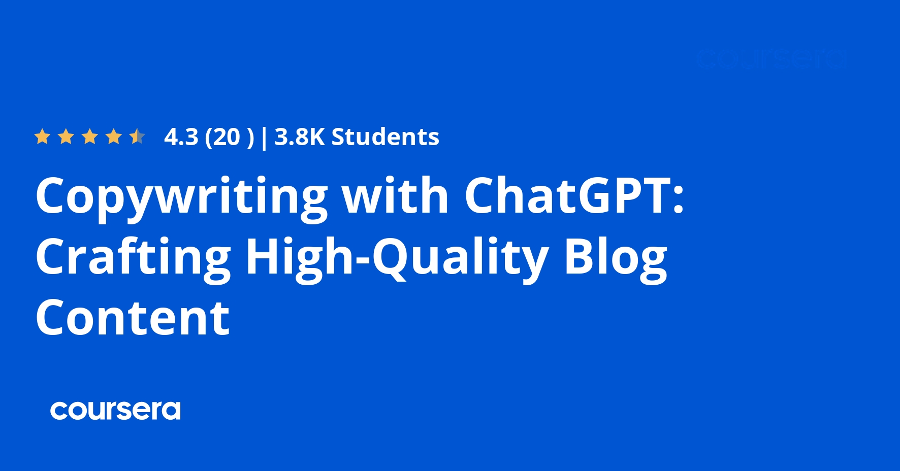Copywriting with ChatGPT: Crafting High-Quality Blog Content