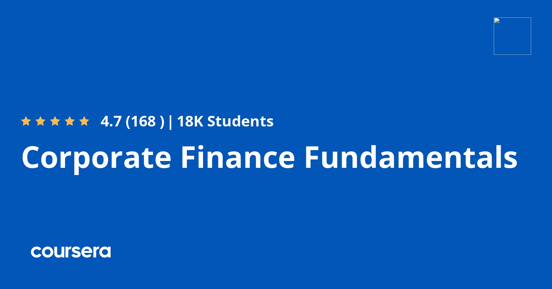 Corporate Finance Fundamentals | Coursera