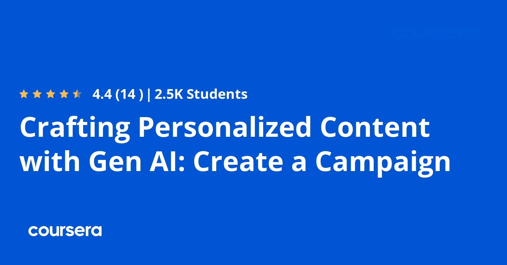Crafting Personalized Content with Gen AI: Create a Campaign