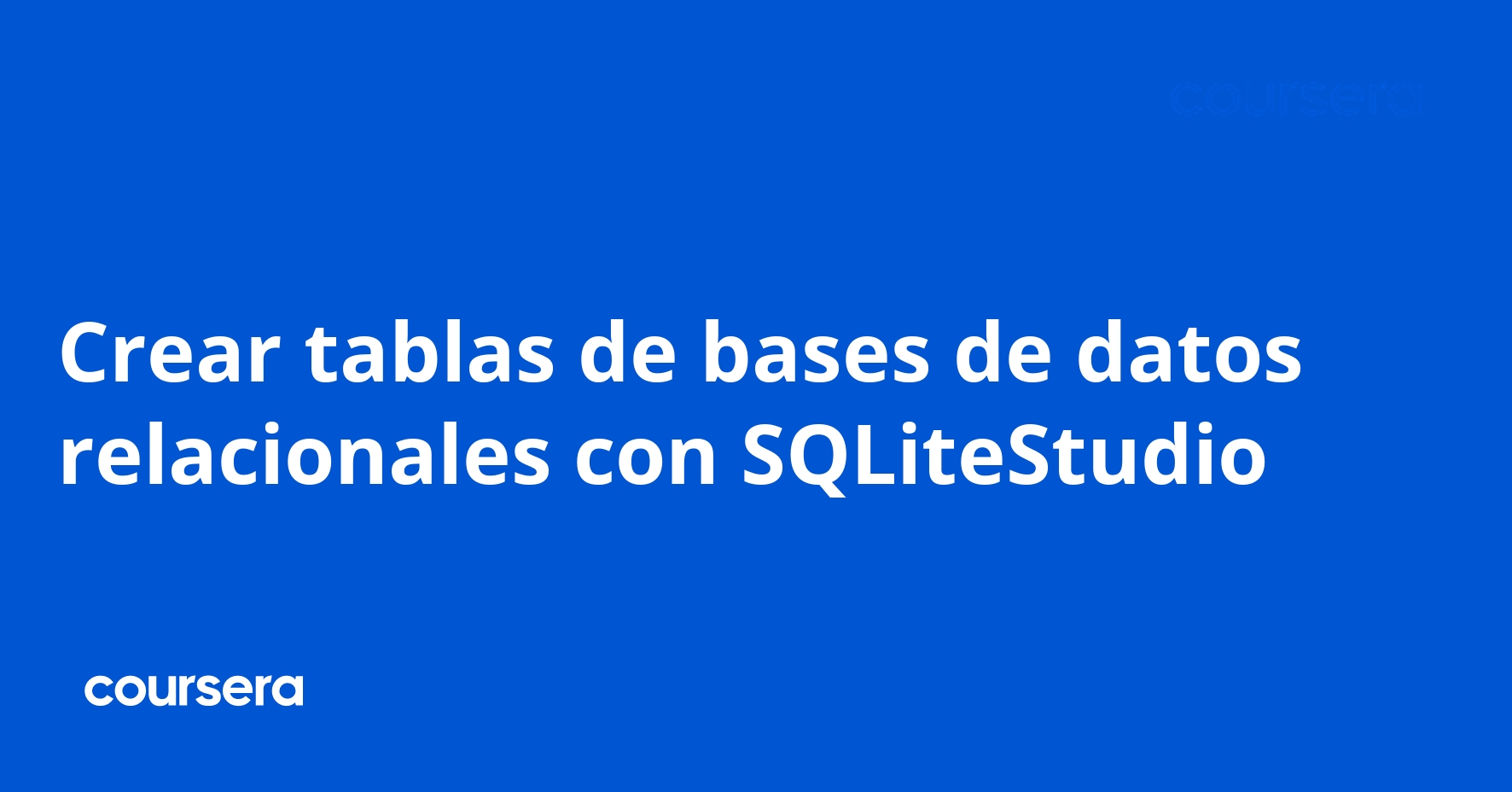 Crear tablas de bases de datos relacionales con SQLiteStudio