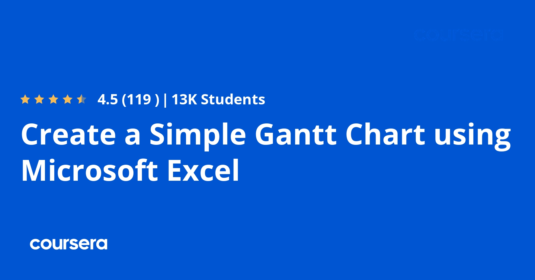 Create a Simple Gantt Chart using Microsoft Excel