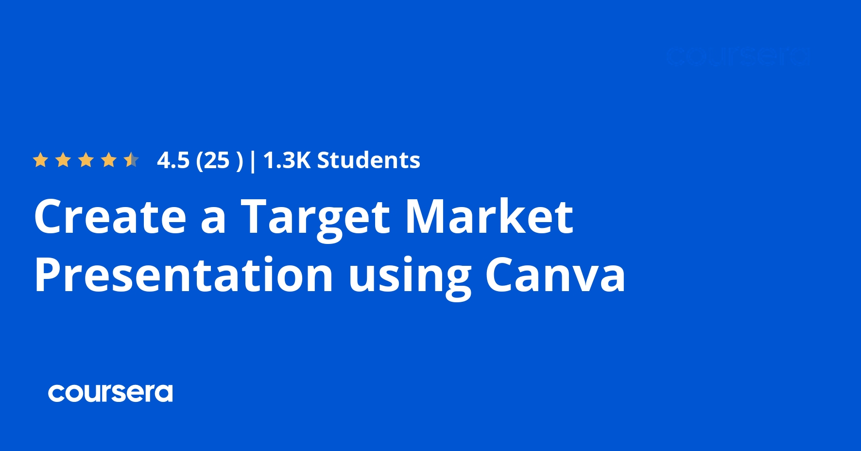 Create a Target Market Presentation using Canva