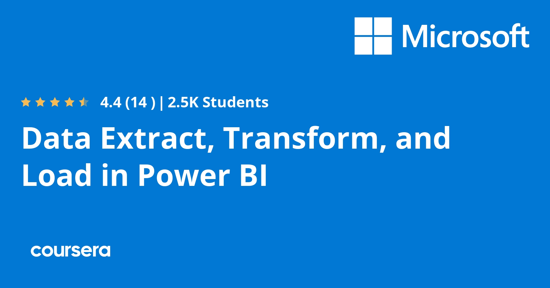 Data Extract, Transform, and Load in Power BI | Coursera