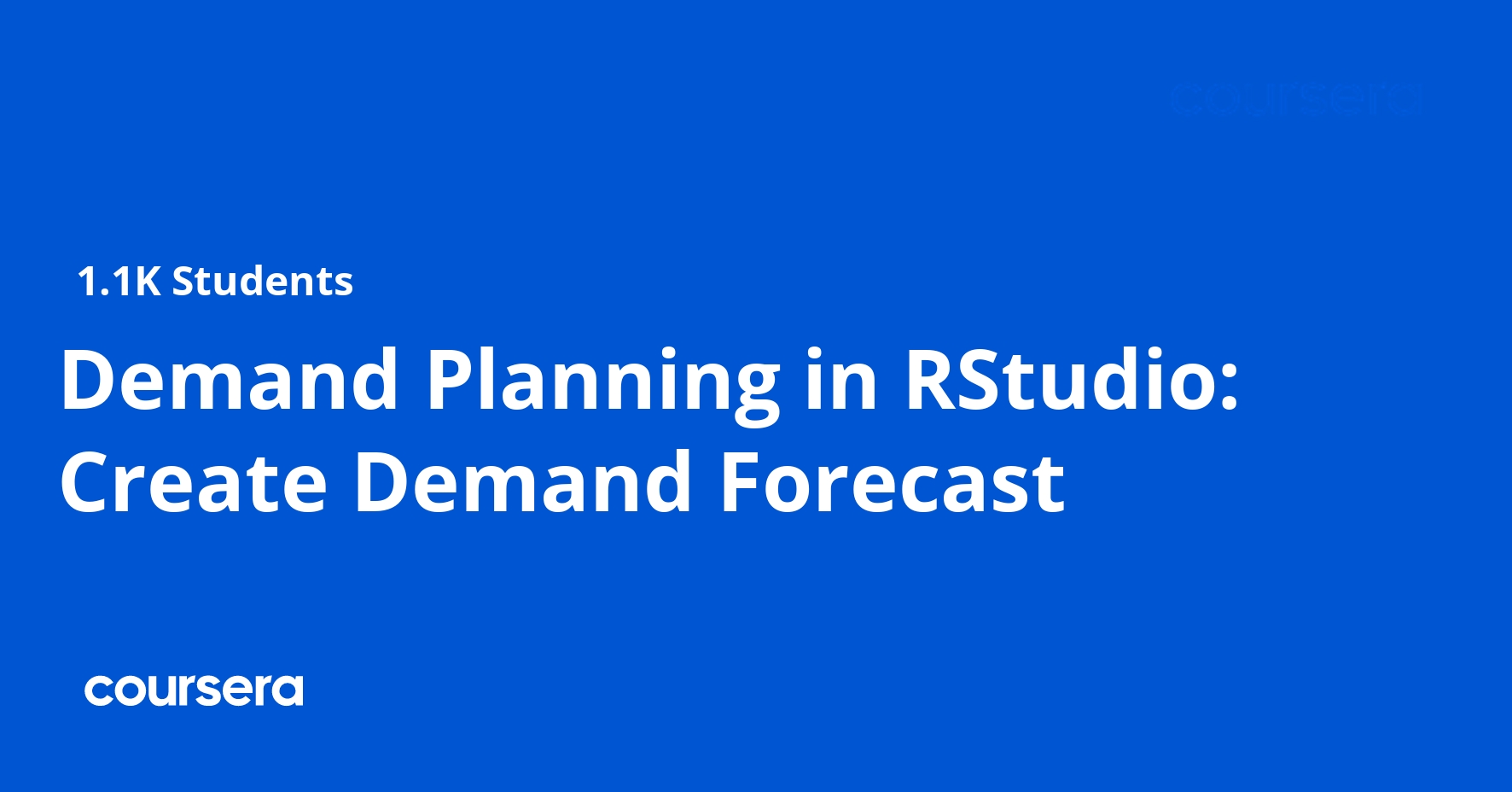 Demand Planning in RStudio: Create Demand Forecast