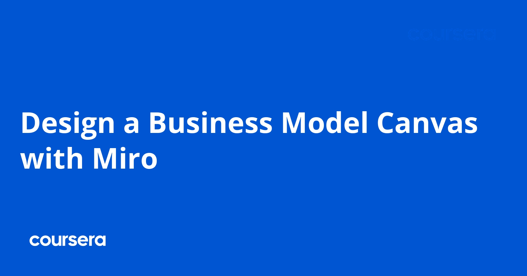 Design a Business Model Canvas with Miro