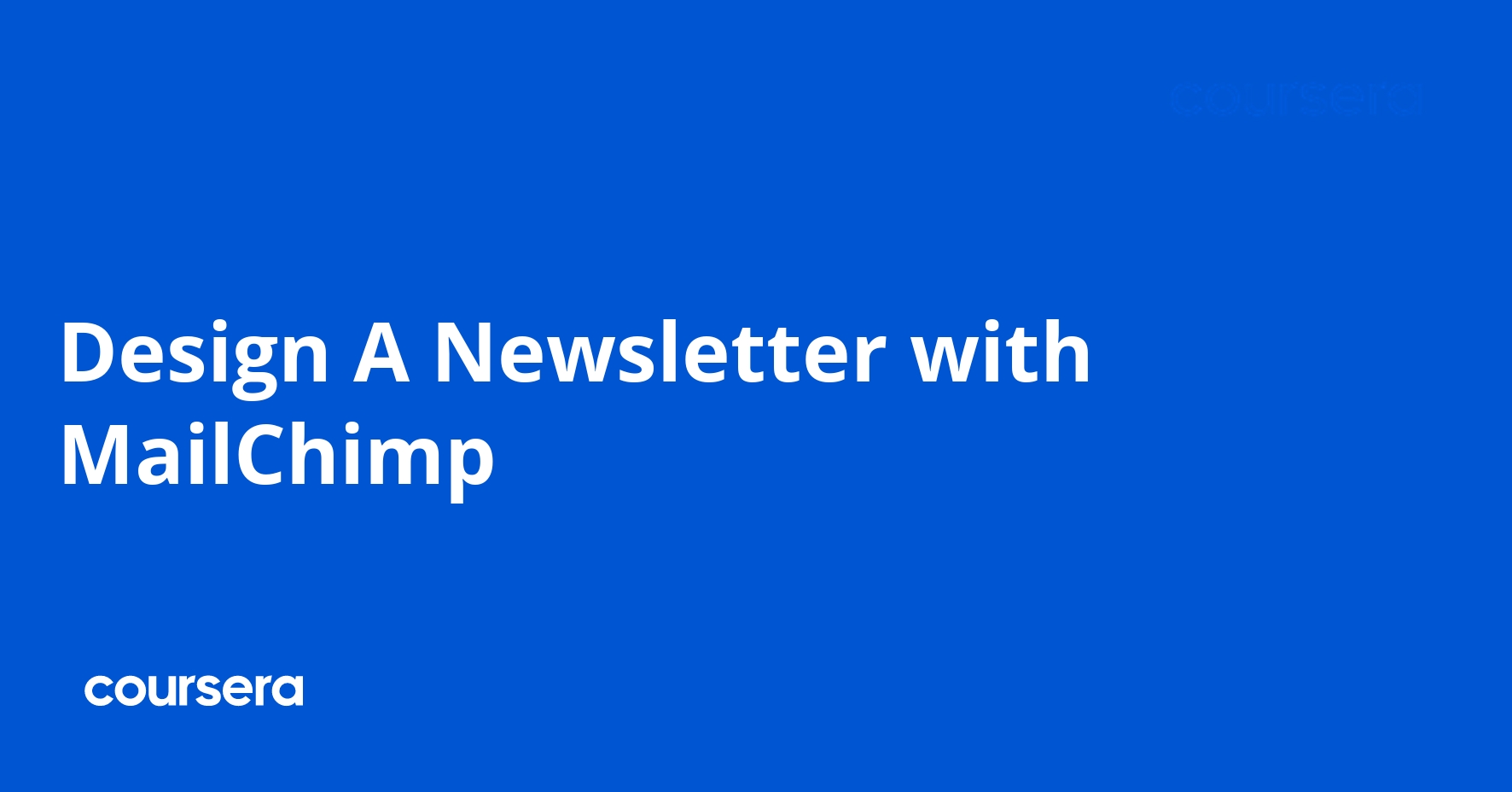 Design A Newsletter with MailChimp