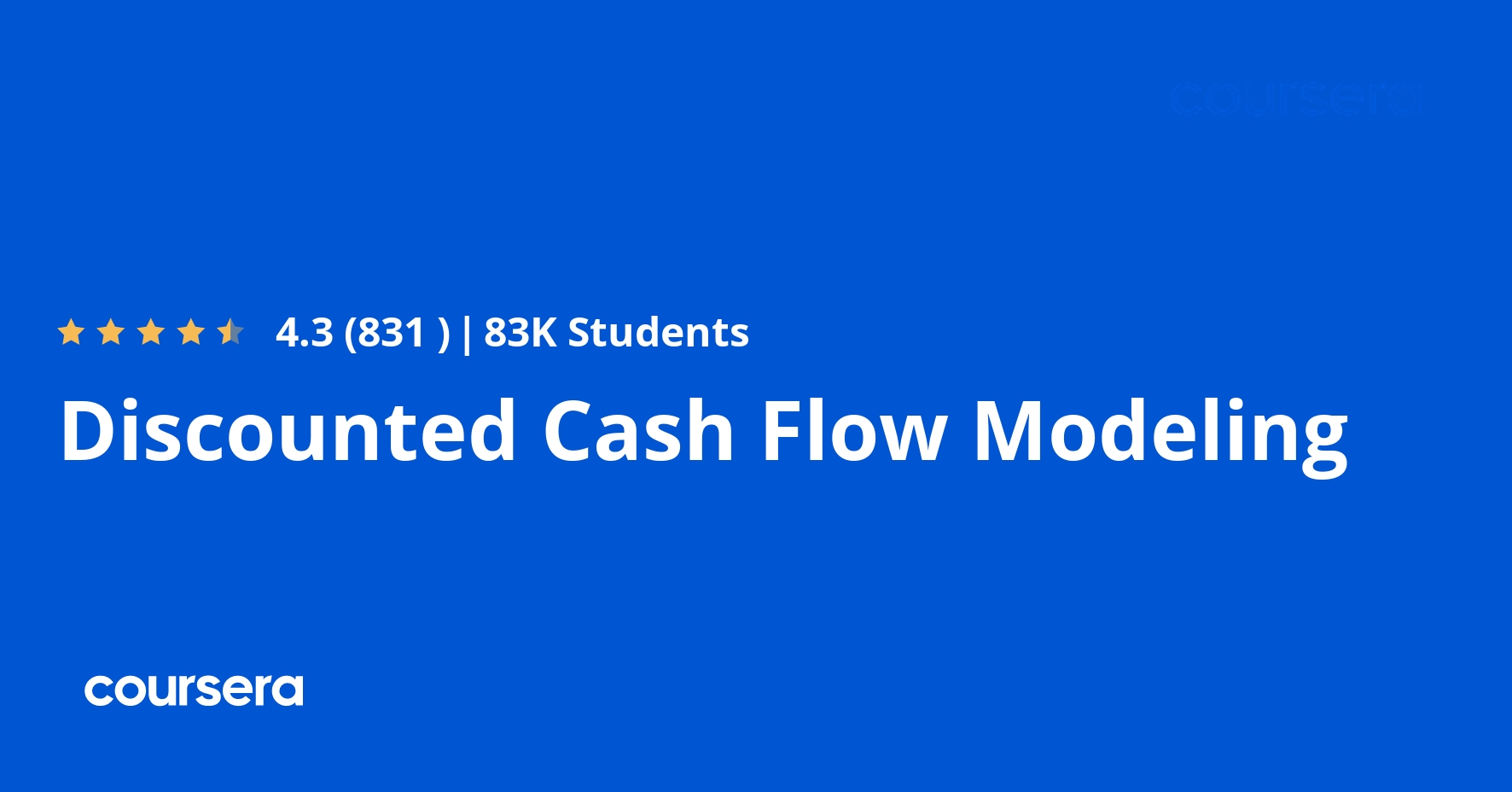 Project Discounted Cash Flow Modeling Coursera Project Discounted Cash Flow Modeling Coursera