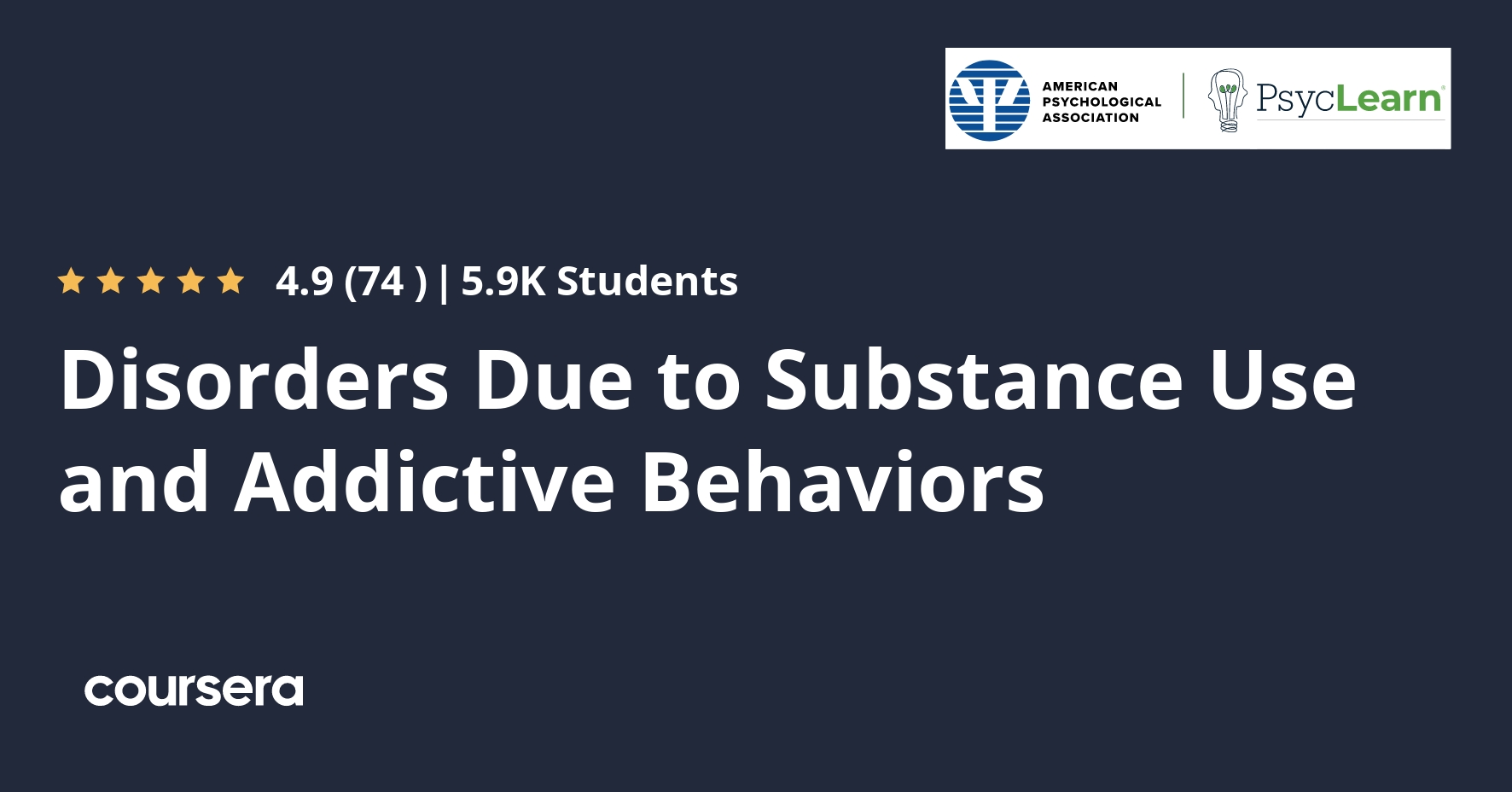 Disorders Due to Substance Use and Addictive Behaviors | Coursera