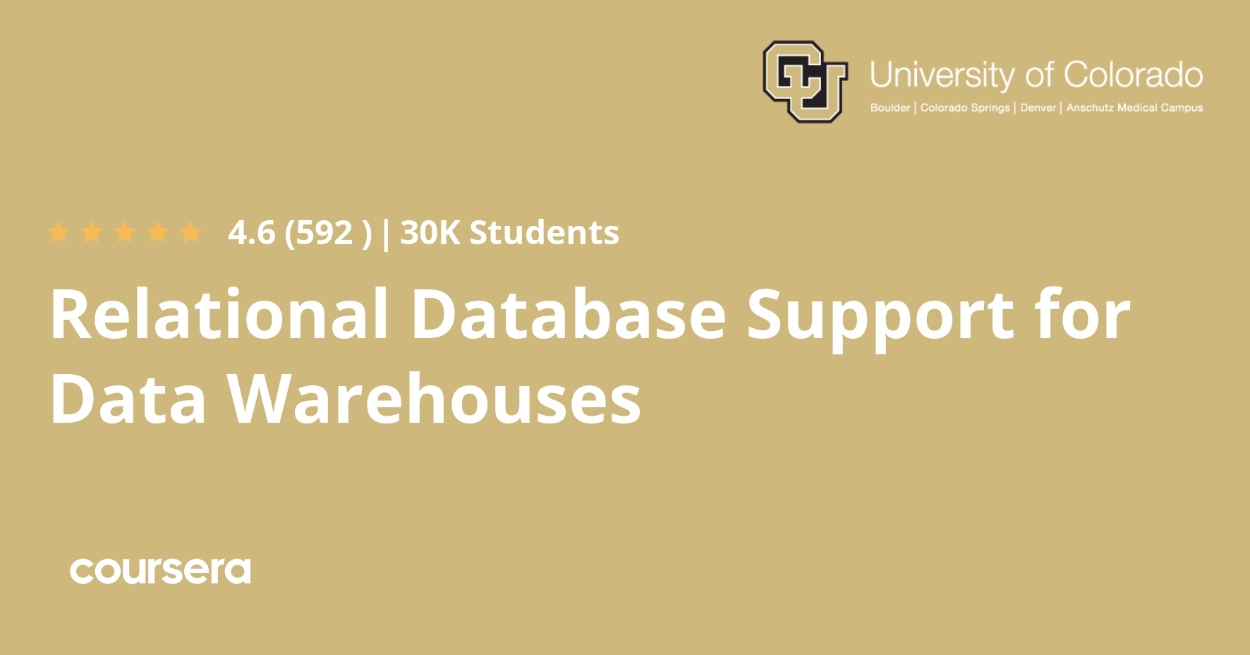 Relational Database Support for Data Warehouses | Coursera
