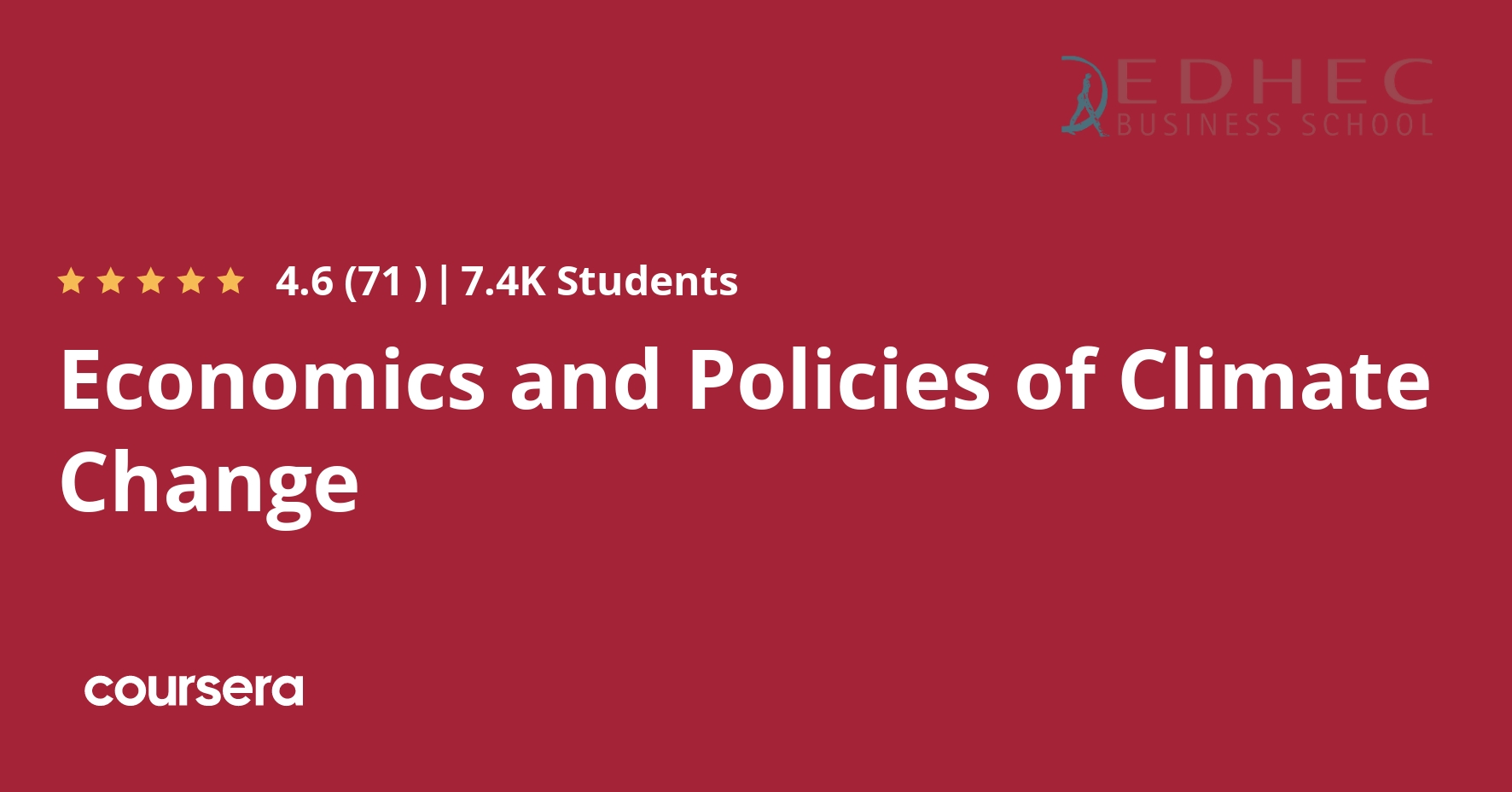 Economics and Policies of Climate Change | Coursera