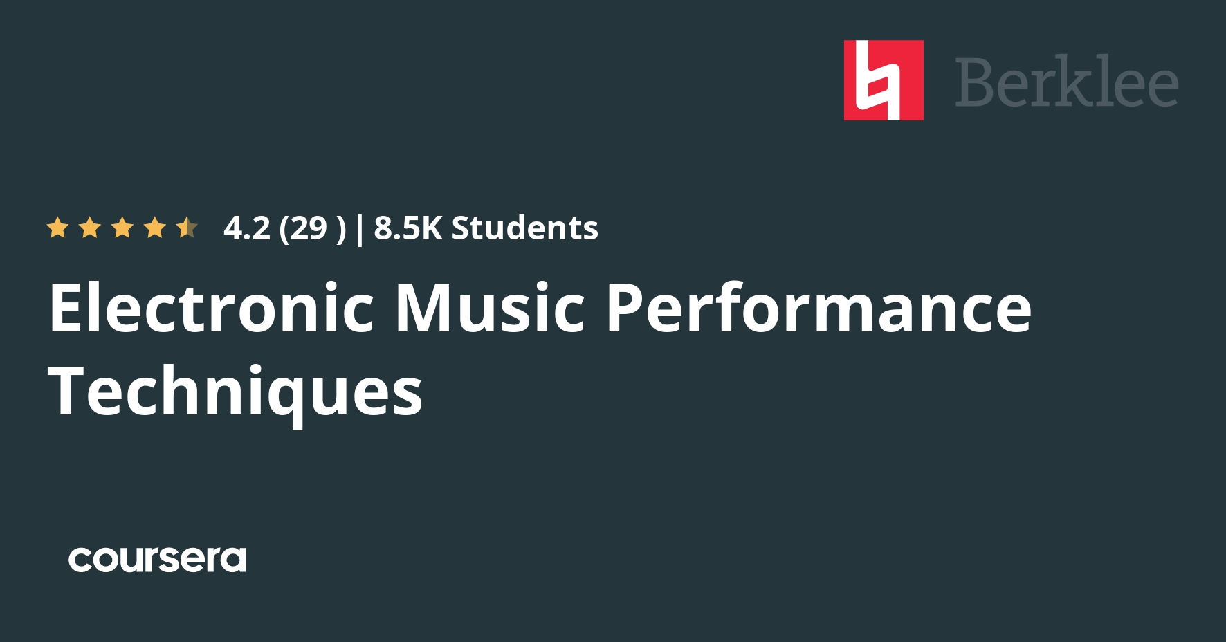 Electronic Music Performance Techniques | Coursera