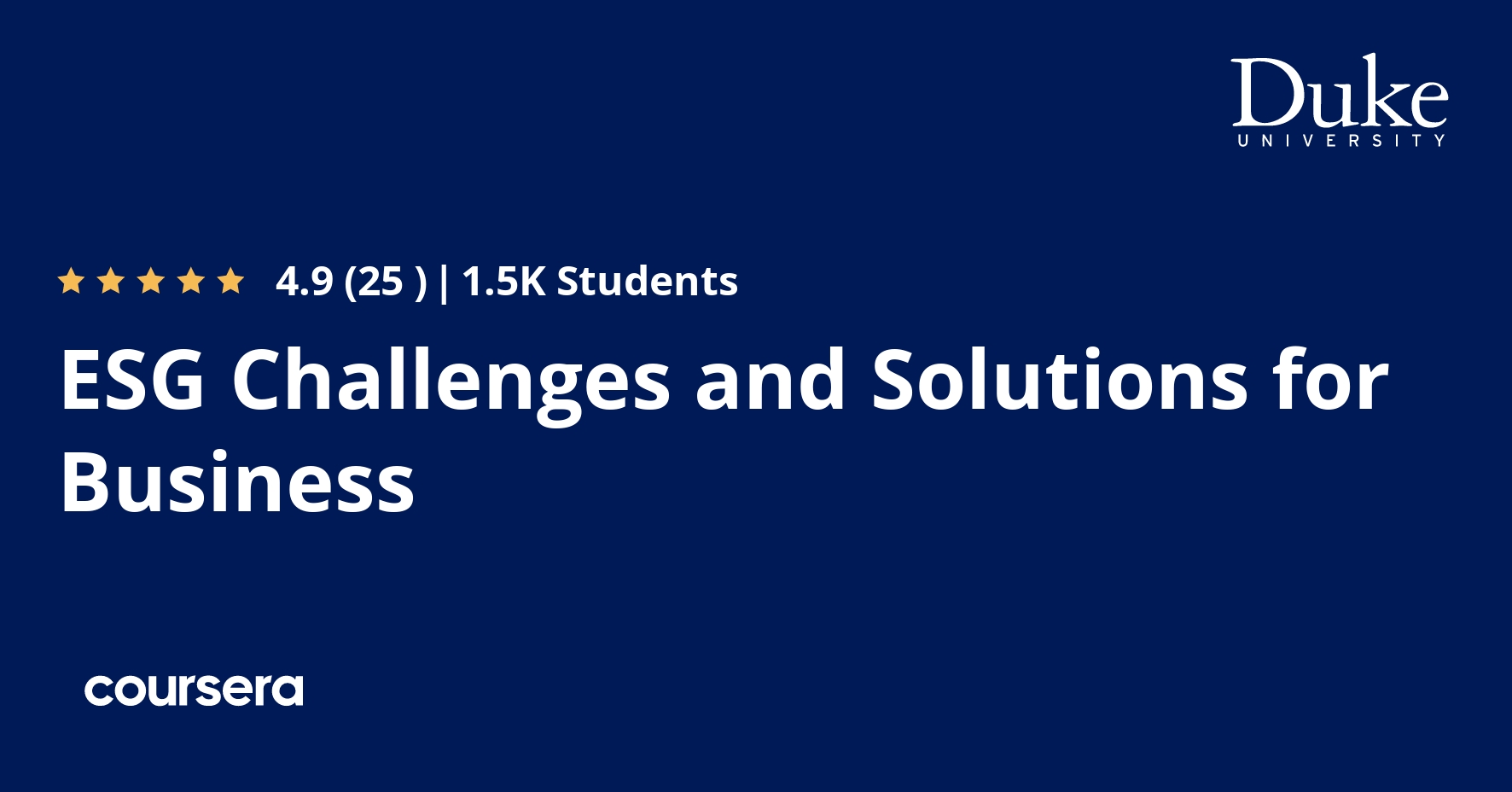 ESG Challenges and Solutions for Business | Coursera