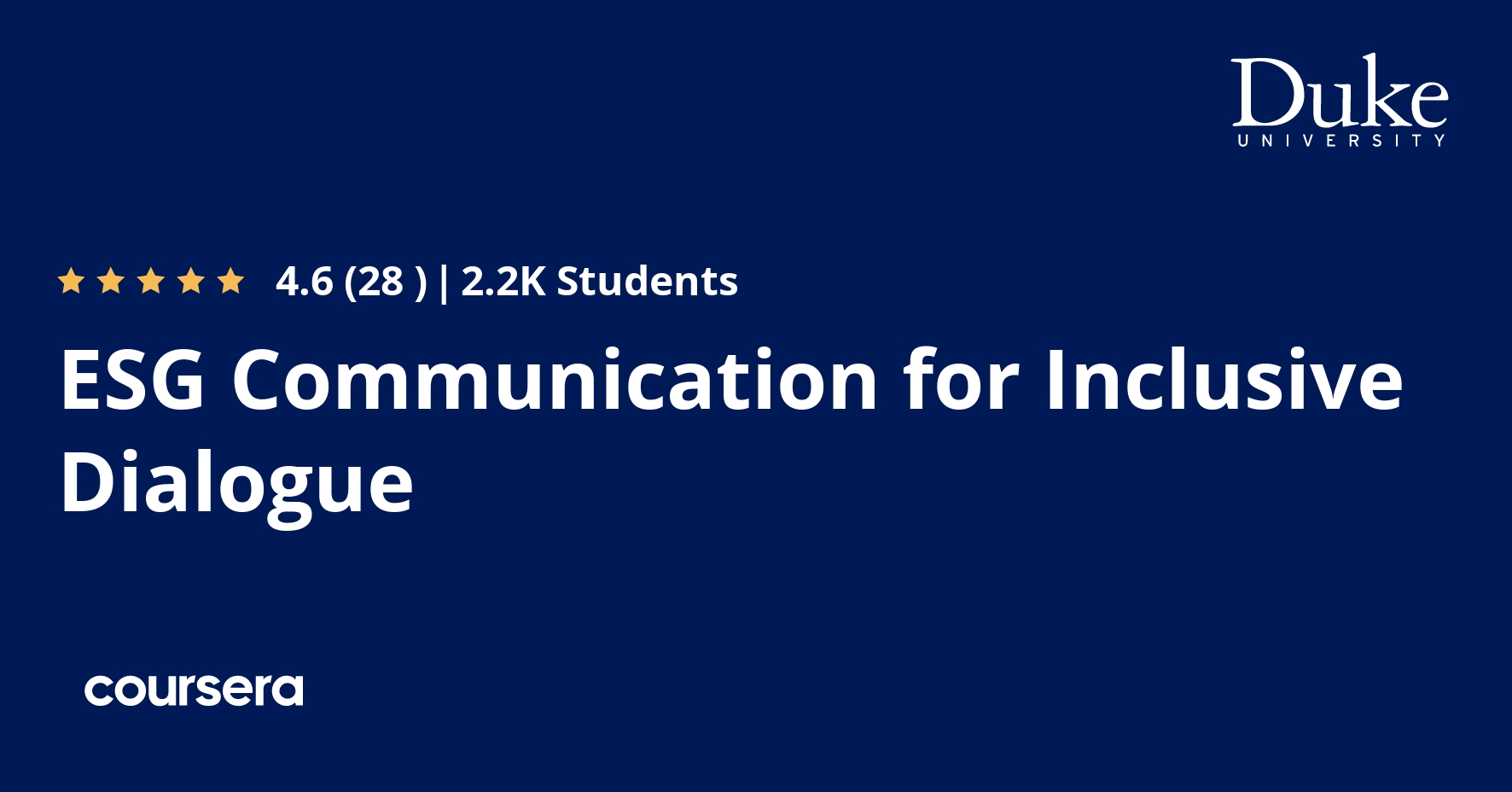 ESG Communication for Inclusive Dialogue | Coursera