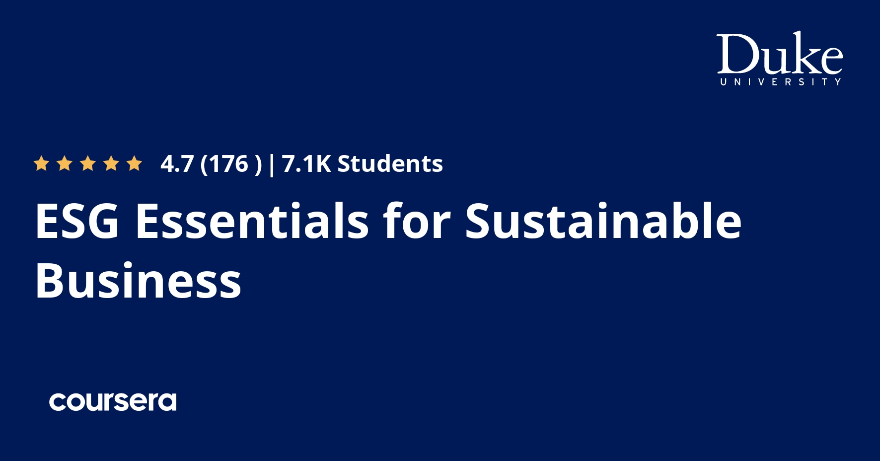 ESG Essentials for Sustainable Business | Coursera