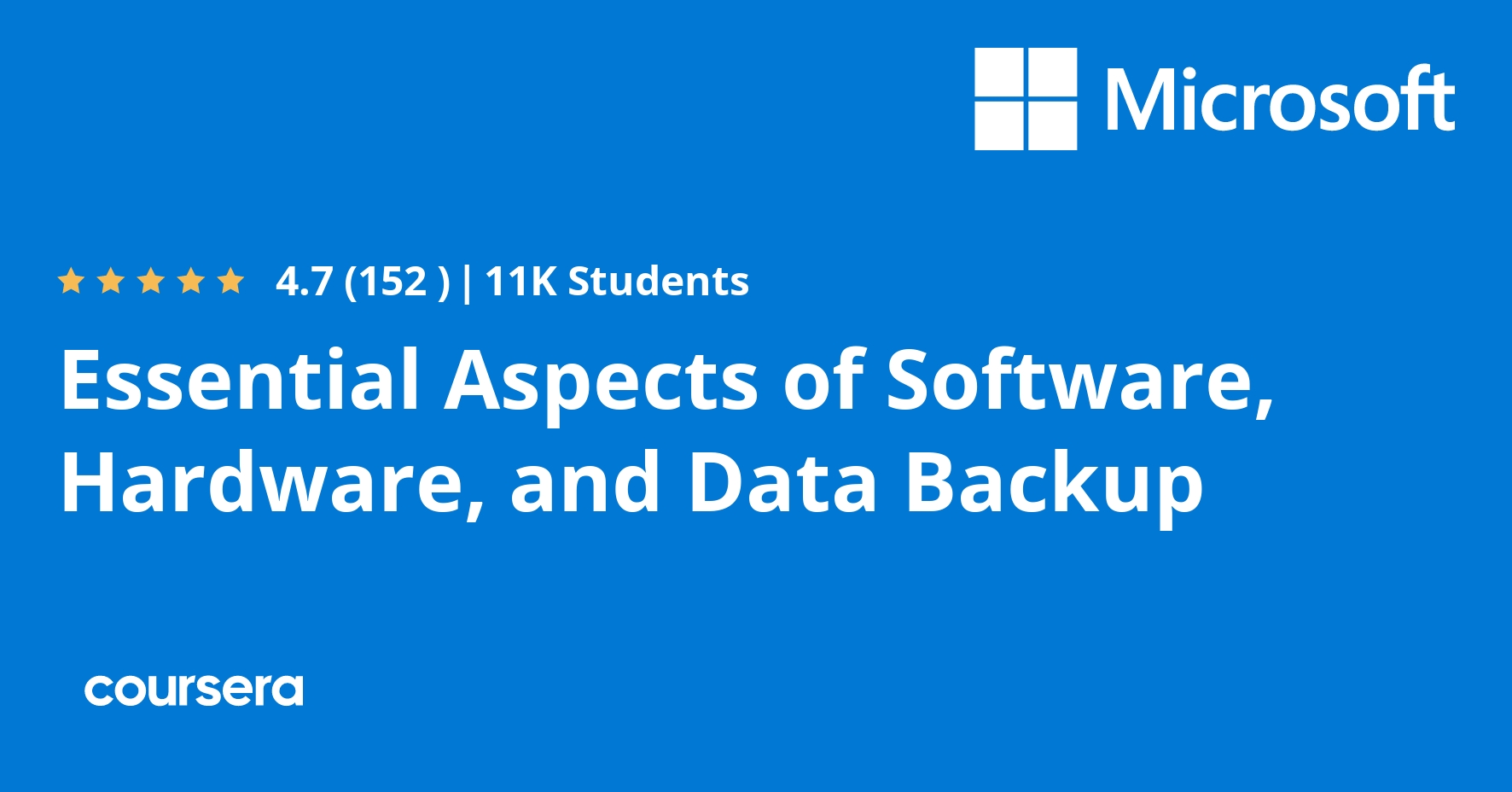 Essential Aspects of Software, Hardware, and Data Backup | Coursera